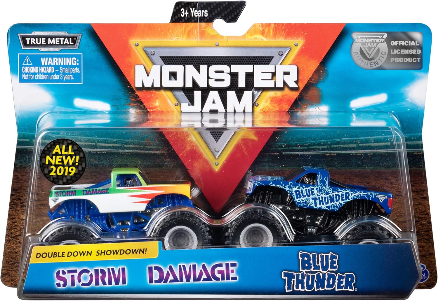 Amazon.com: Monster Jam, Official Blue Thunder vs. Storm Damage Die ...