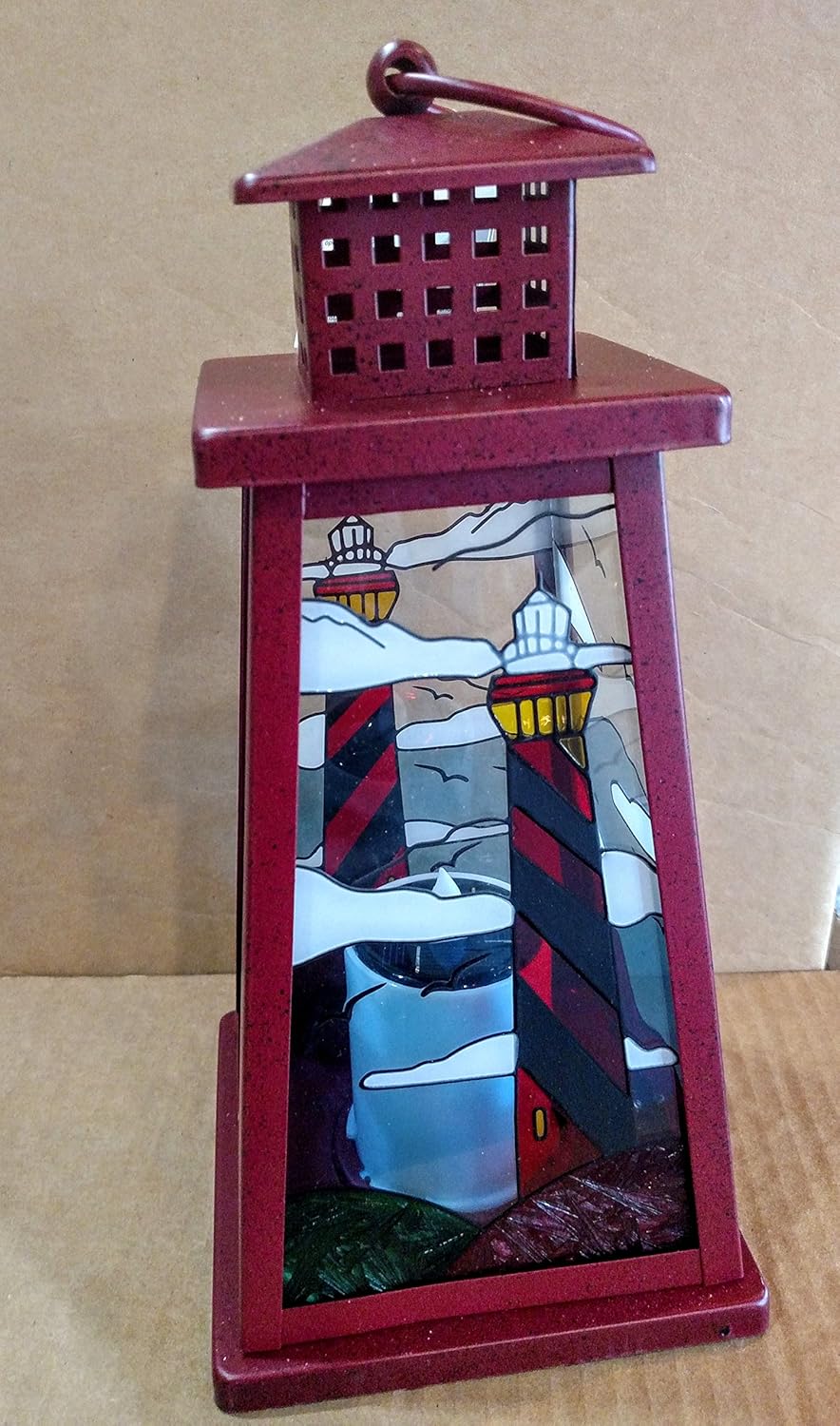 Amazon.com : SunRays Lighthouse Solar Light Lantern Red : Tools & Home ...