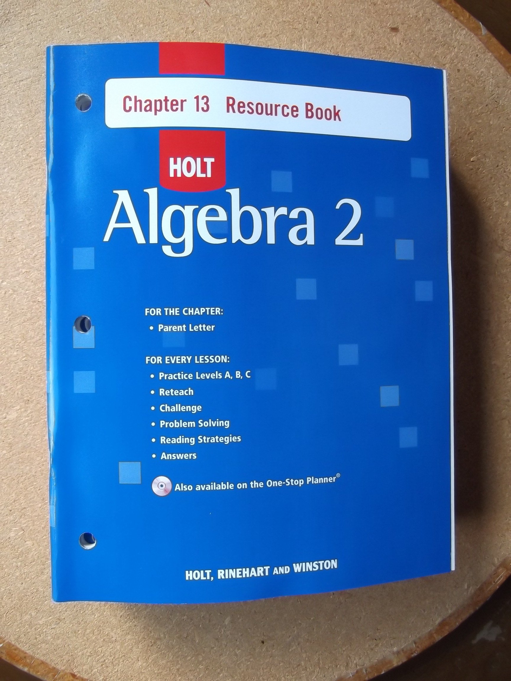 Amazon.com: Holt Algebra 2: Resource Book With Answers, Chapter 13: ...