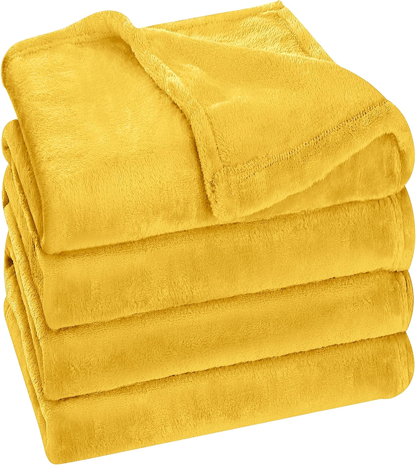 Amazon.com: Utopia Bedding Fleece Blanket King Size Yellow 300GSM ...