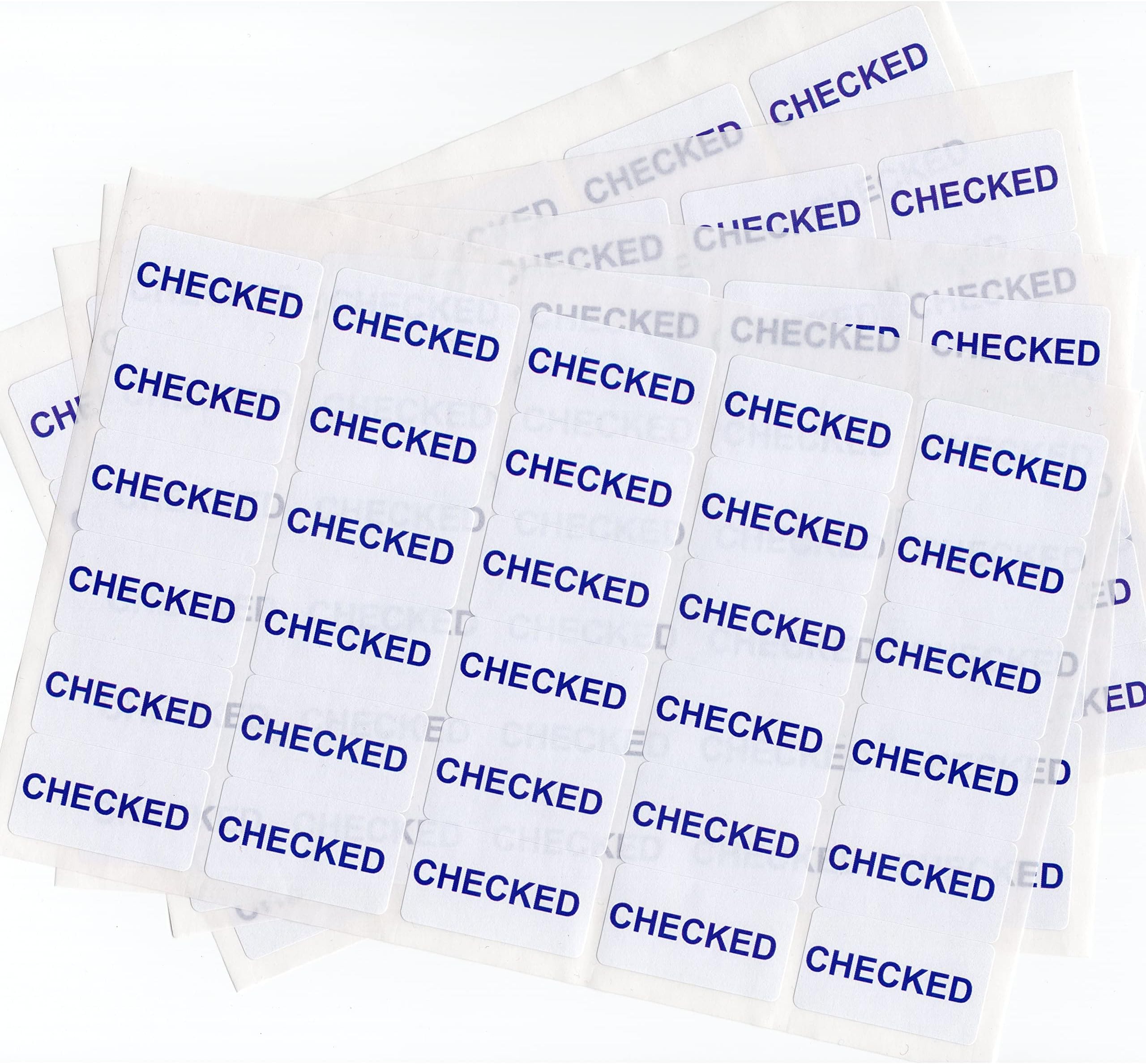 480x Checked Stickers (38 x 21mm) Clean, Clear & Consistent Self ...