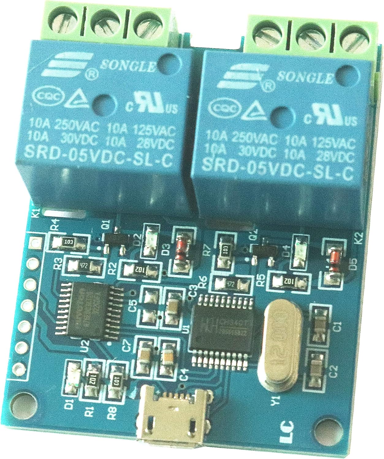Amazon | SMAKN LCUS-2タイプ USBリレーモジュール USBインテリジェントコントロールスイッチ USBスイッチ:2 ...