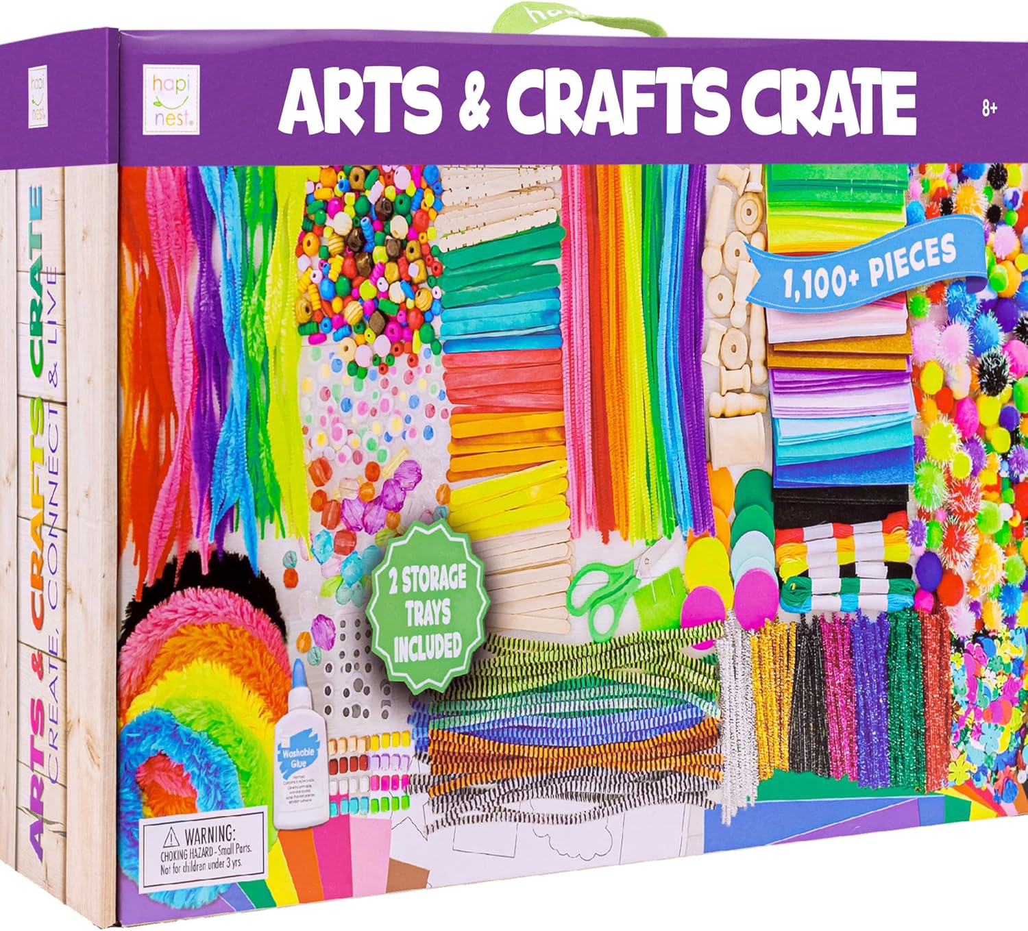 Amazon.com: Hapinest Arts and Crafts Crate Kit 1100+ Pieces Bulk ...