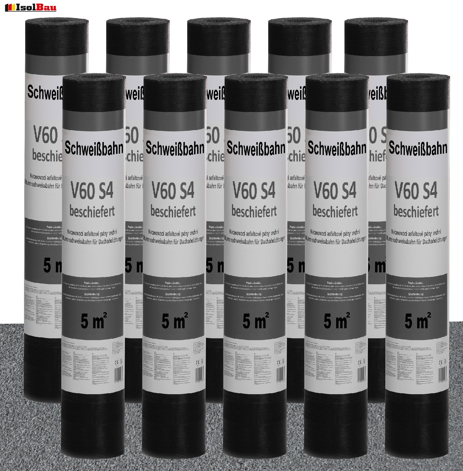 Isolbau Schweißbahn V60 S4 beschiefert - Bitumenbahn mit Glasvlies ...