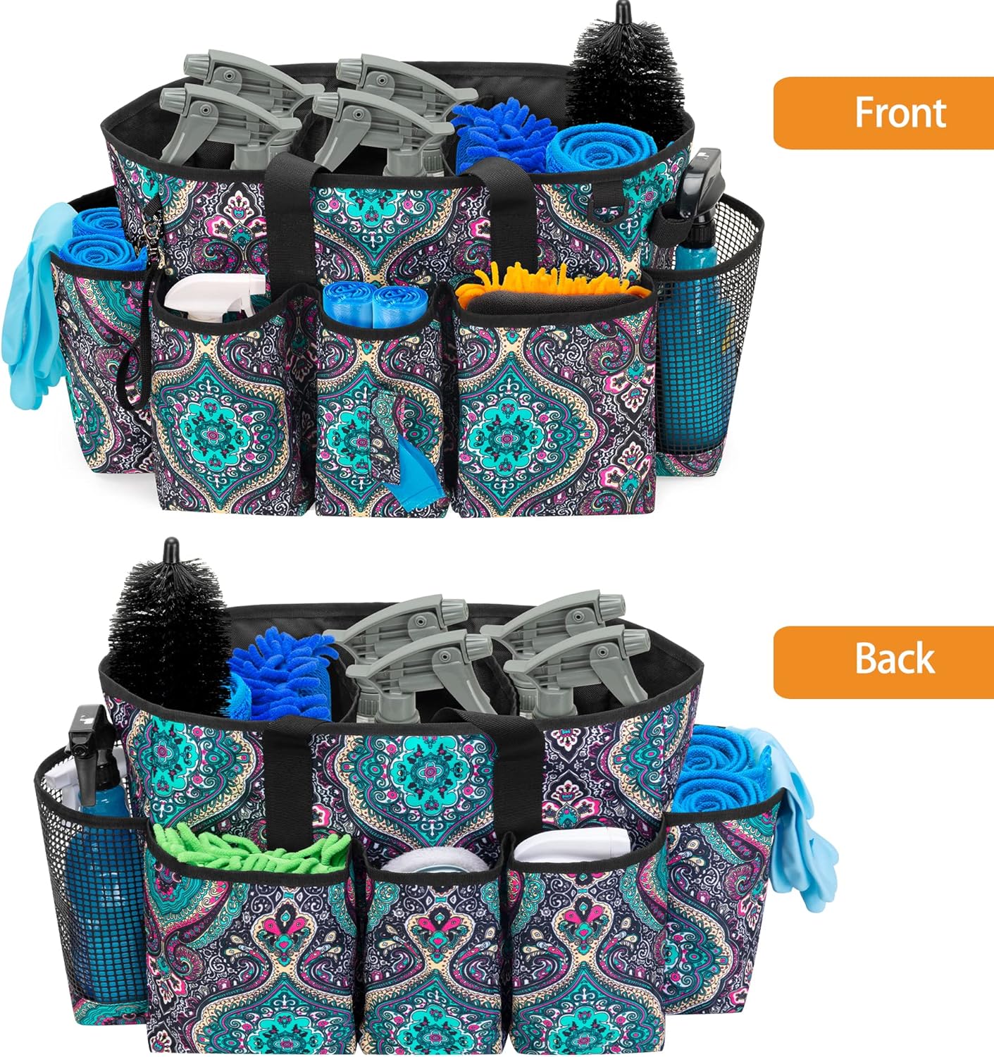 LoDrid Tote Cleaning Caddy with Dividers for Cleaning Supplies ...