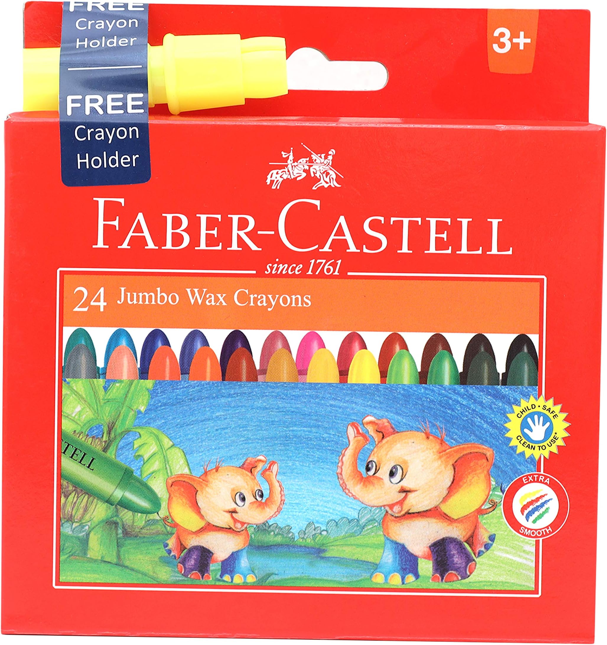 Faber-Castell Jumbo Wax Crayon Set-24 Shades,Multicolor : Amazon.in ...