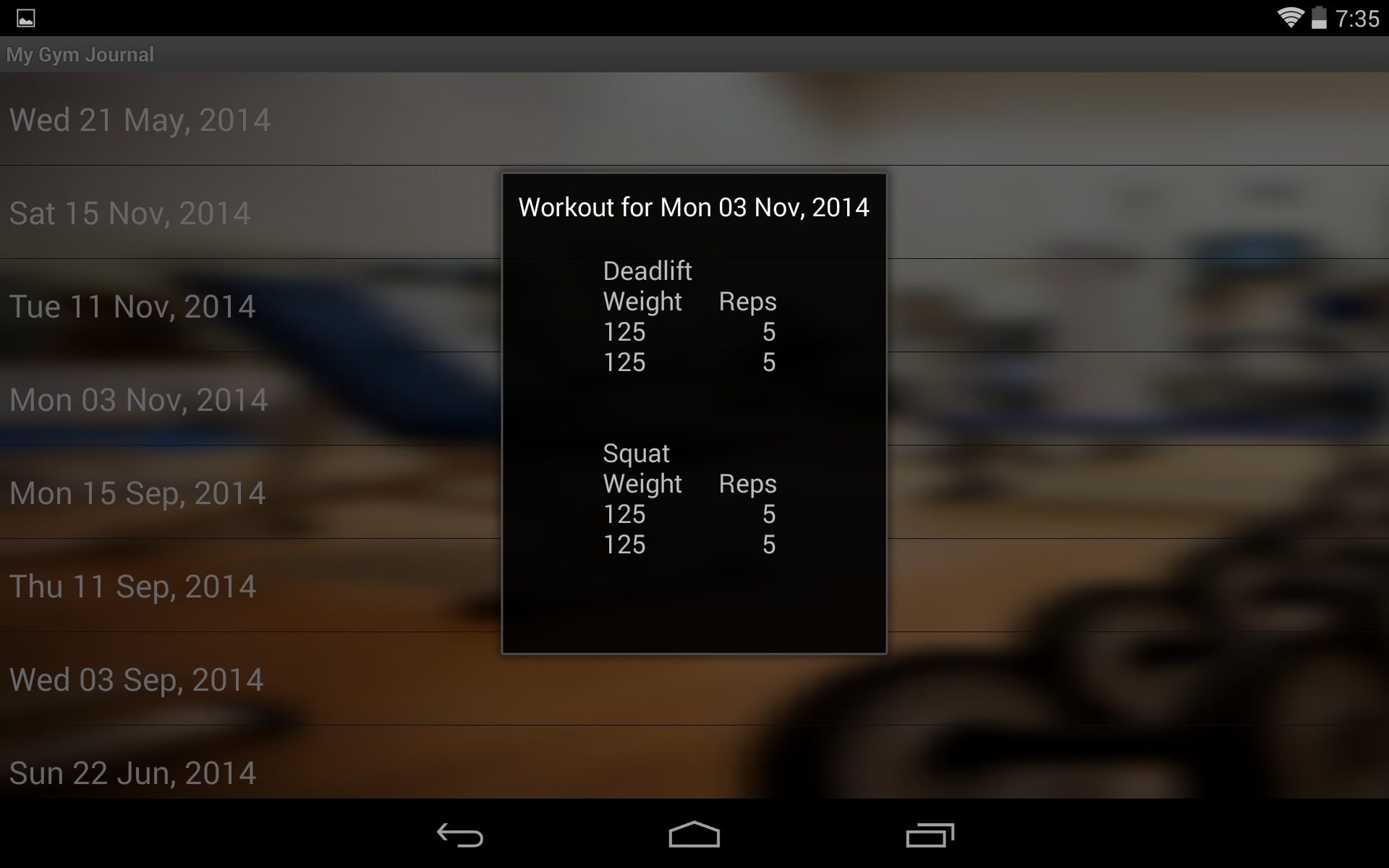 My Gym Journal - App on Amazon Appstore