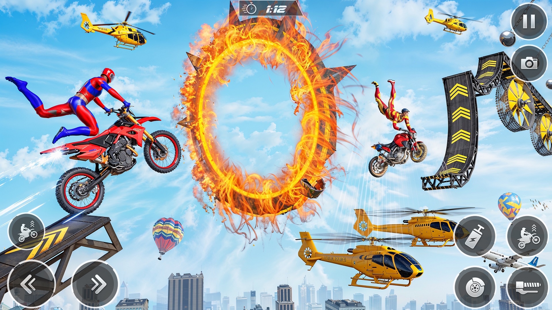 Crazy Bike Stunt Traffic Rider Real Bike Game Superhero Mega Ramp ...