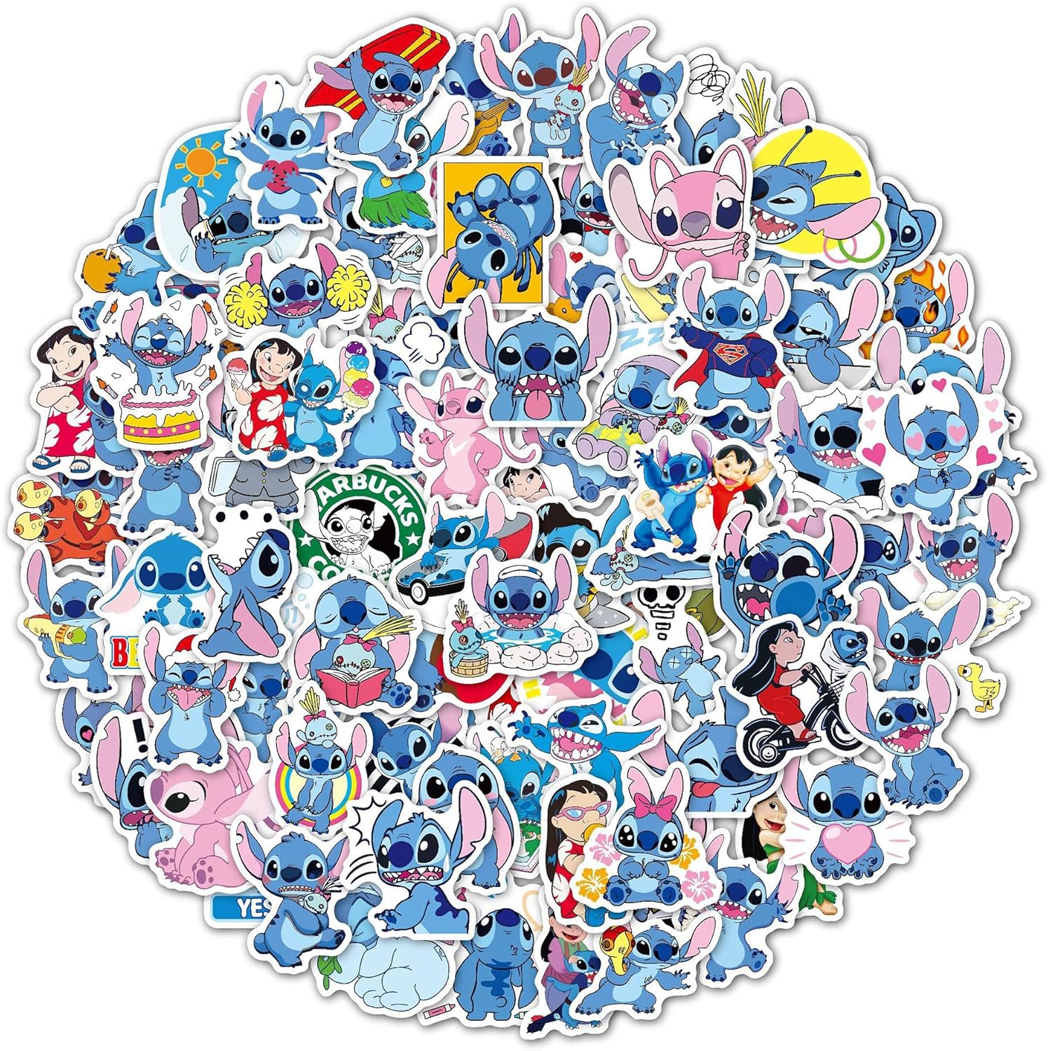 Bric Dodo 100Pcs Lilo & Stitch Stickers Laptop Car Scrapbook Phone ...