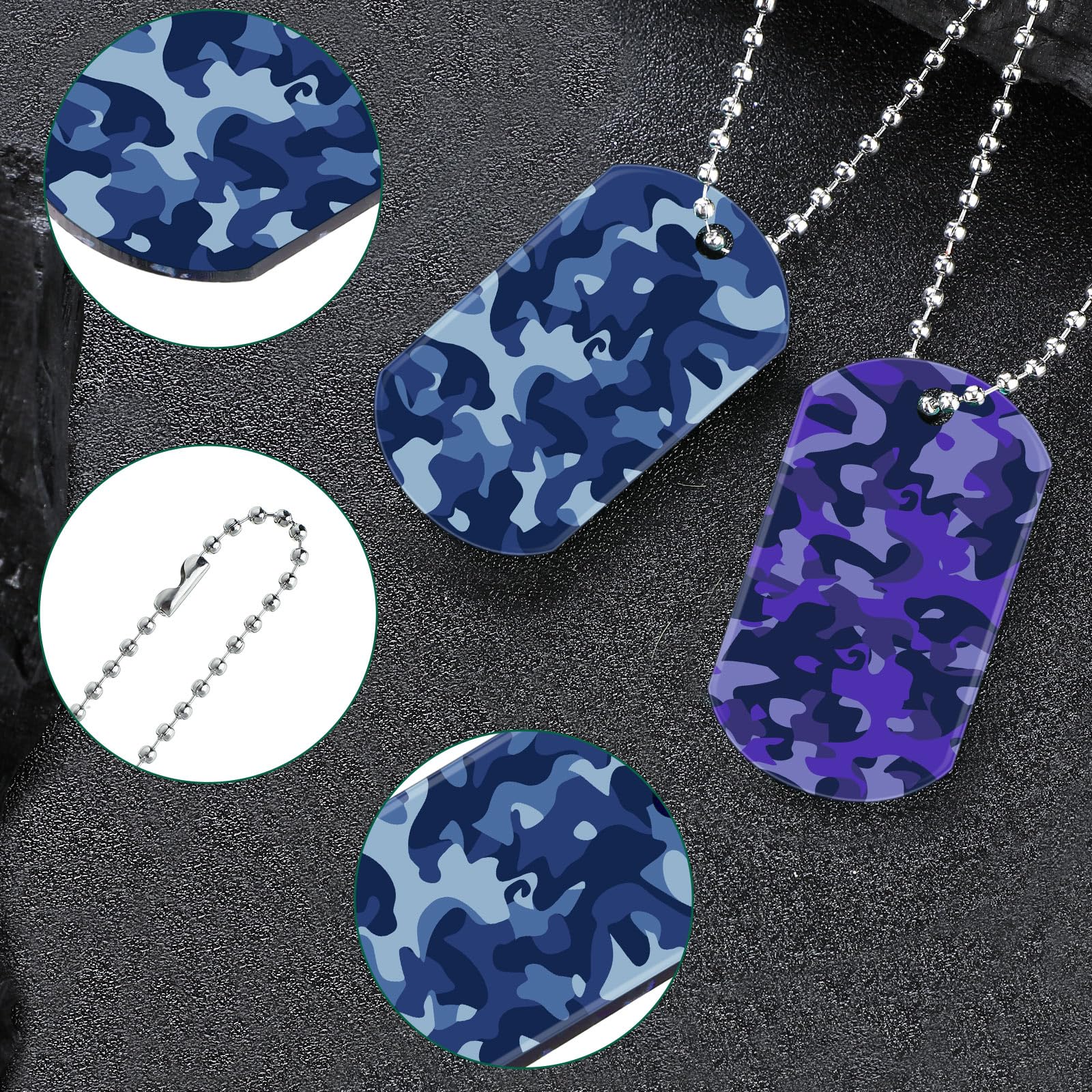 Snapklik.com : Saintrygo 48 Pcs Camouflage Dog Tags Military Acrylic ...