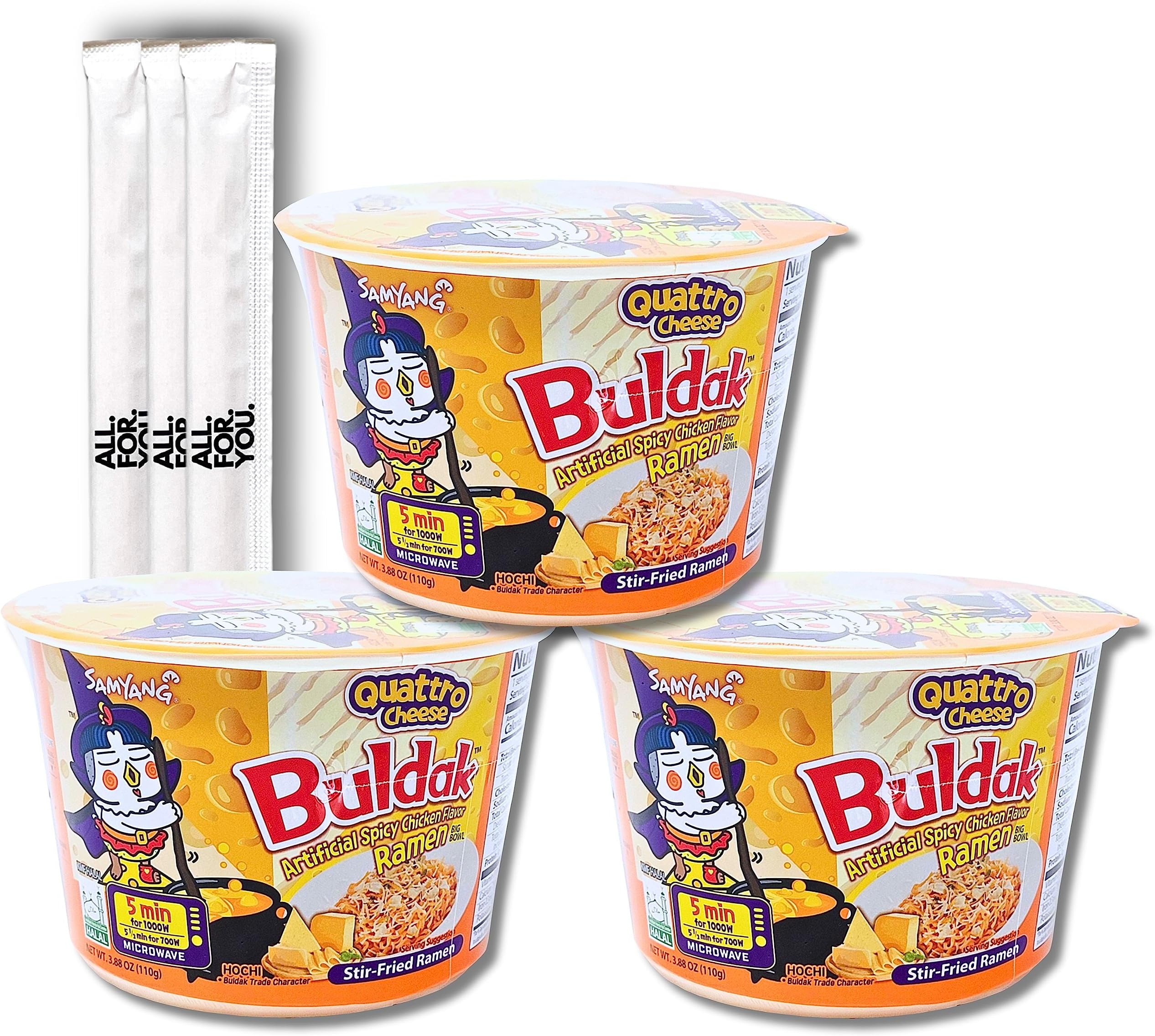 Amazon.com: Buldak Ramen Noodles - Quattro Cheese Flavor - Big Bowl 3 ...