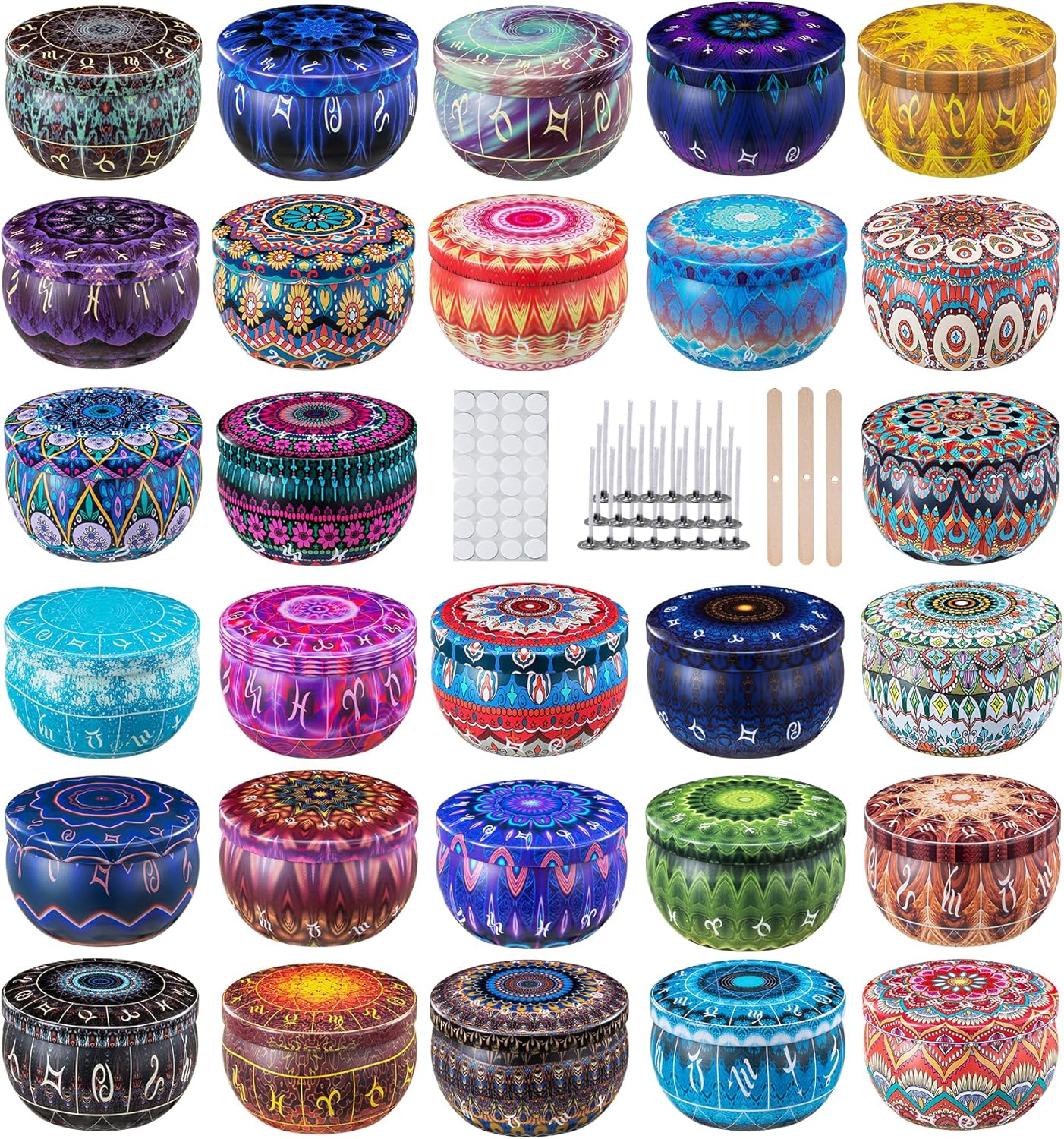 Amazon.com: Ahyiyou Candle Tins Candle Making Kits 28 Pcs 28 Zodiac ...