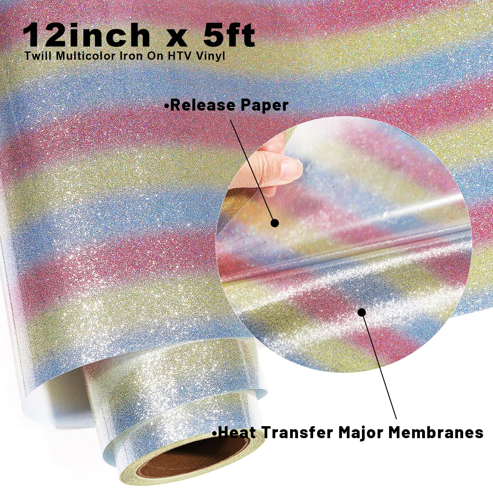 Snapklik.com : Glitter HTV Glitter Heat Transfer Vinyl - 9.8" X 5ft ...