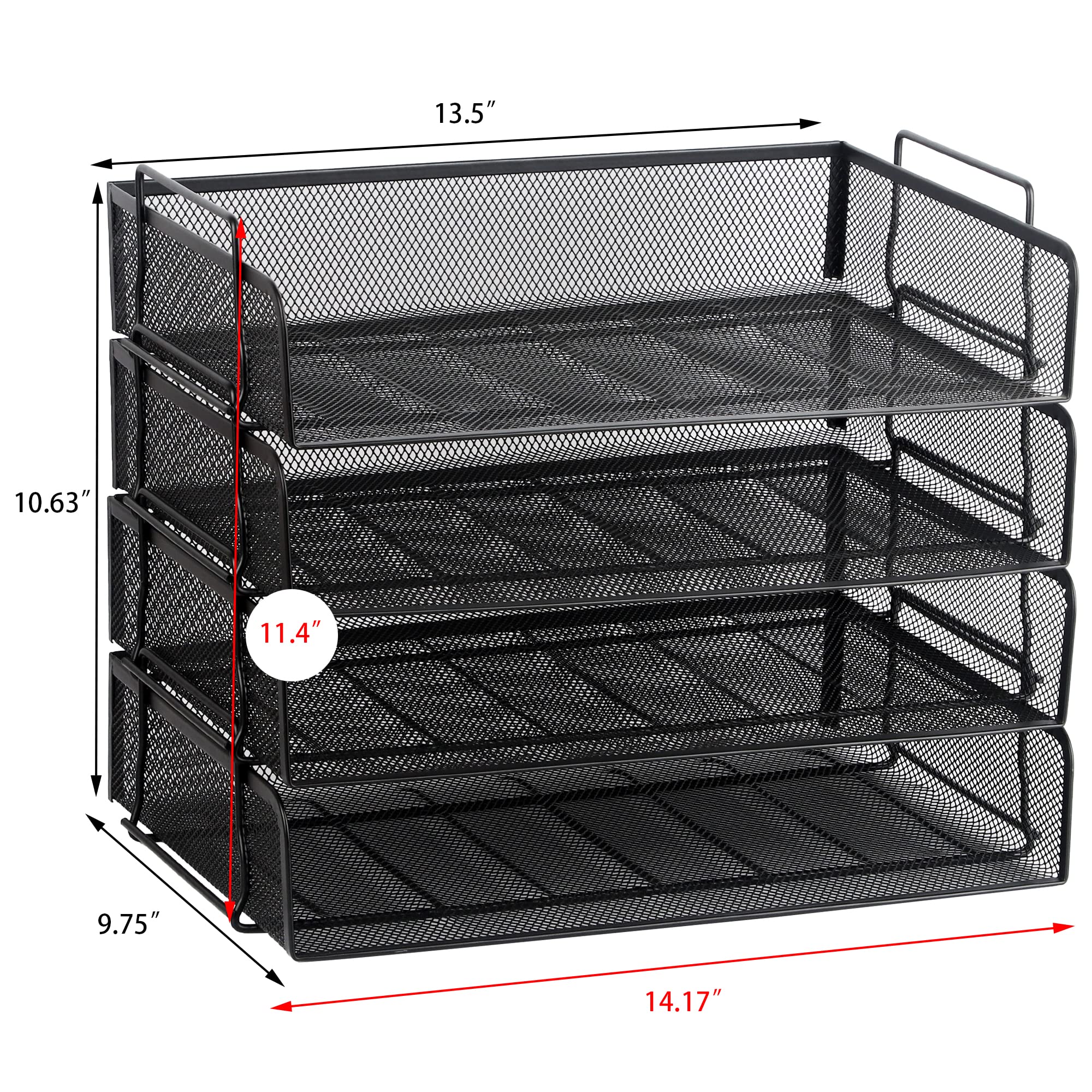 Paper Holder For Desk File Organizer Box Easepres 2-Tier Mesh Desktop ...