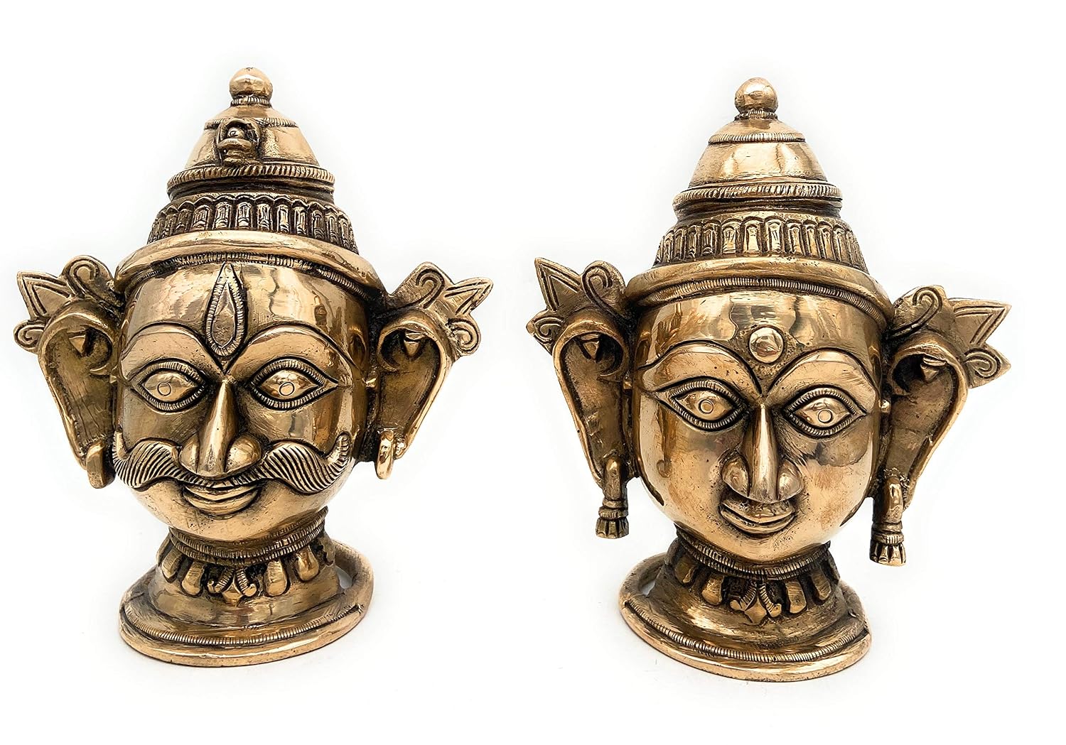 Buy Bhunes Brass Shiva and Gowri Face | Shivaparwathi | Lord Shiva ...