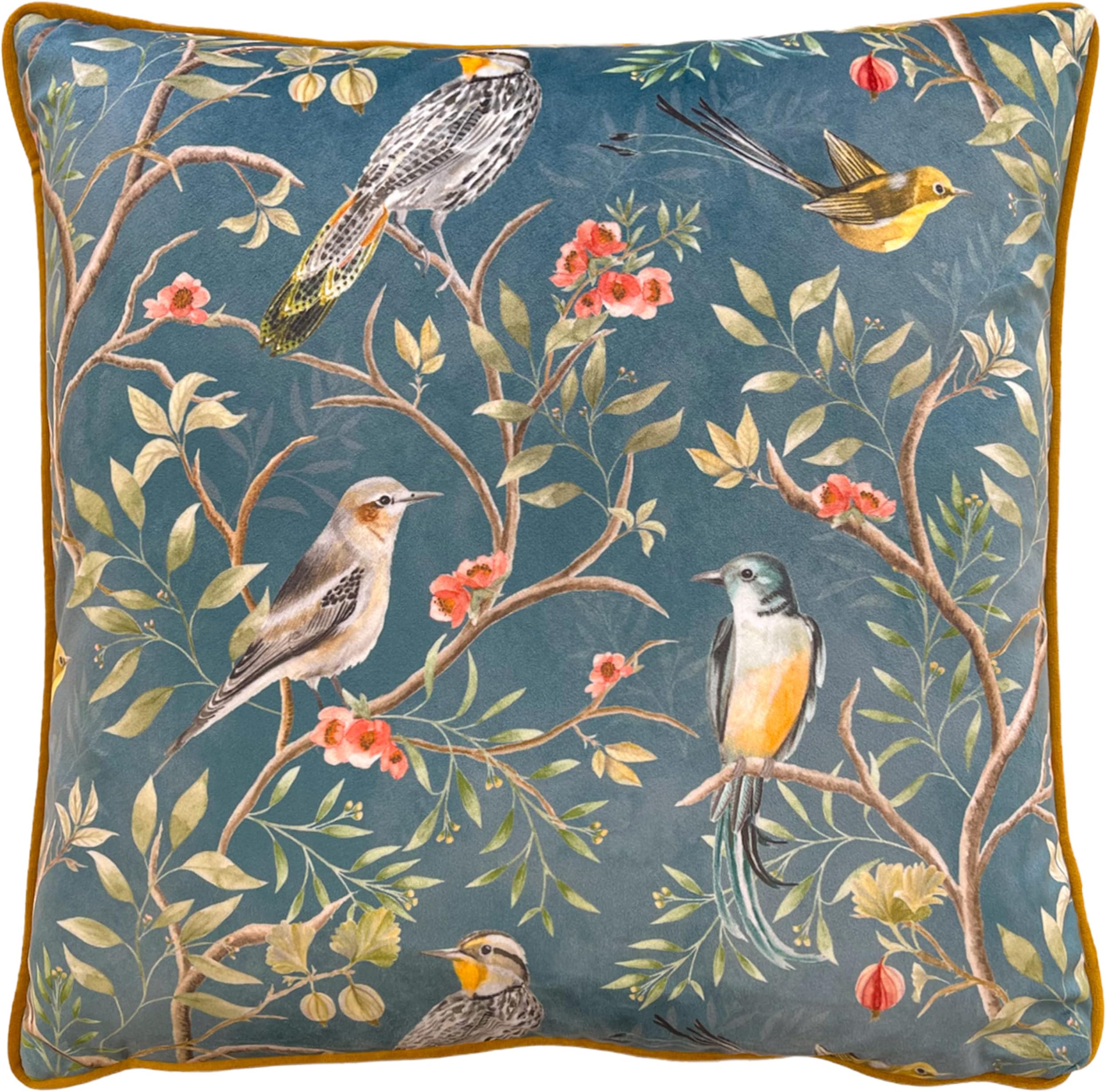 Wylder Tropics Orient Chinoiserie Birds Cushion Cover, Slate Blue ...