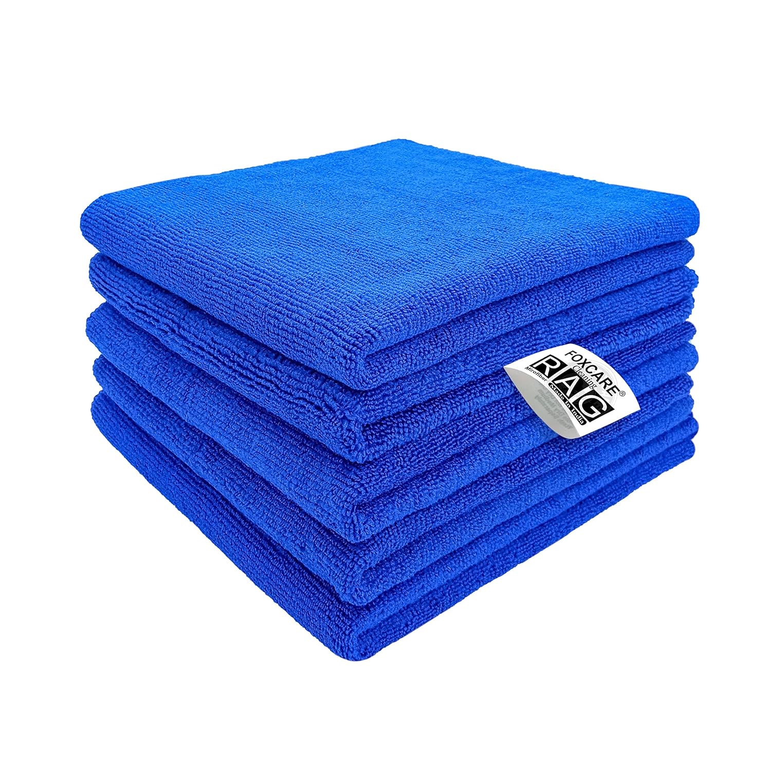 FOXCARE RAG Microfiber Cloth - 5 pcs - 40x40 cms - 350 GSM - Thick Lint ...