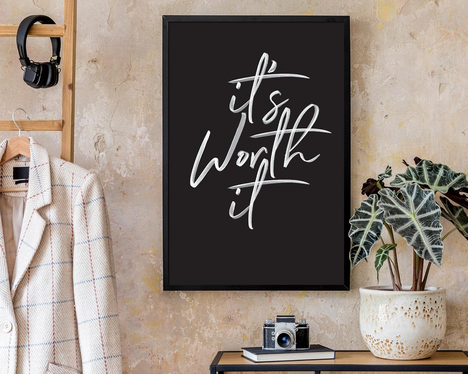 Amazon.com: LOFAIBI It'S Worth It POSTER Minimalist Chartboard Wall Art ...