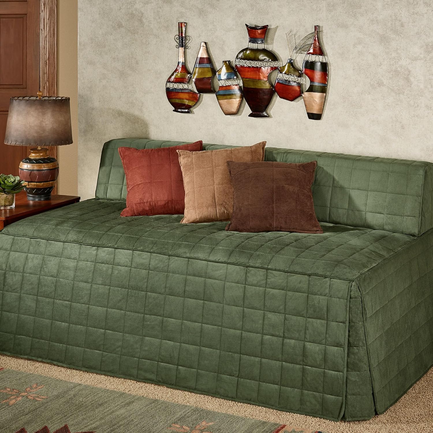 Amazon.com: Camden Luxury Bedding | Warm Deep Sage Green Color | Fitted ...