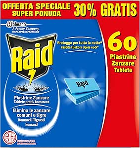 Raid, pastillas repelentes de mosquitos para aparato eléctrico, 60 ...
