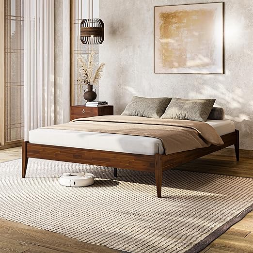 Amazon.com: Bme Dinkee 15-Inch Solid Wood Queen Platform Bed Frame - Japanese Joinery ...
