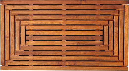 Amazon.com: Bare Decor Giza Shower, Spa, Door Mat in Solid Teak Wood ...