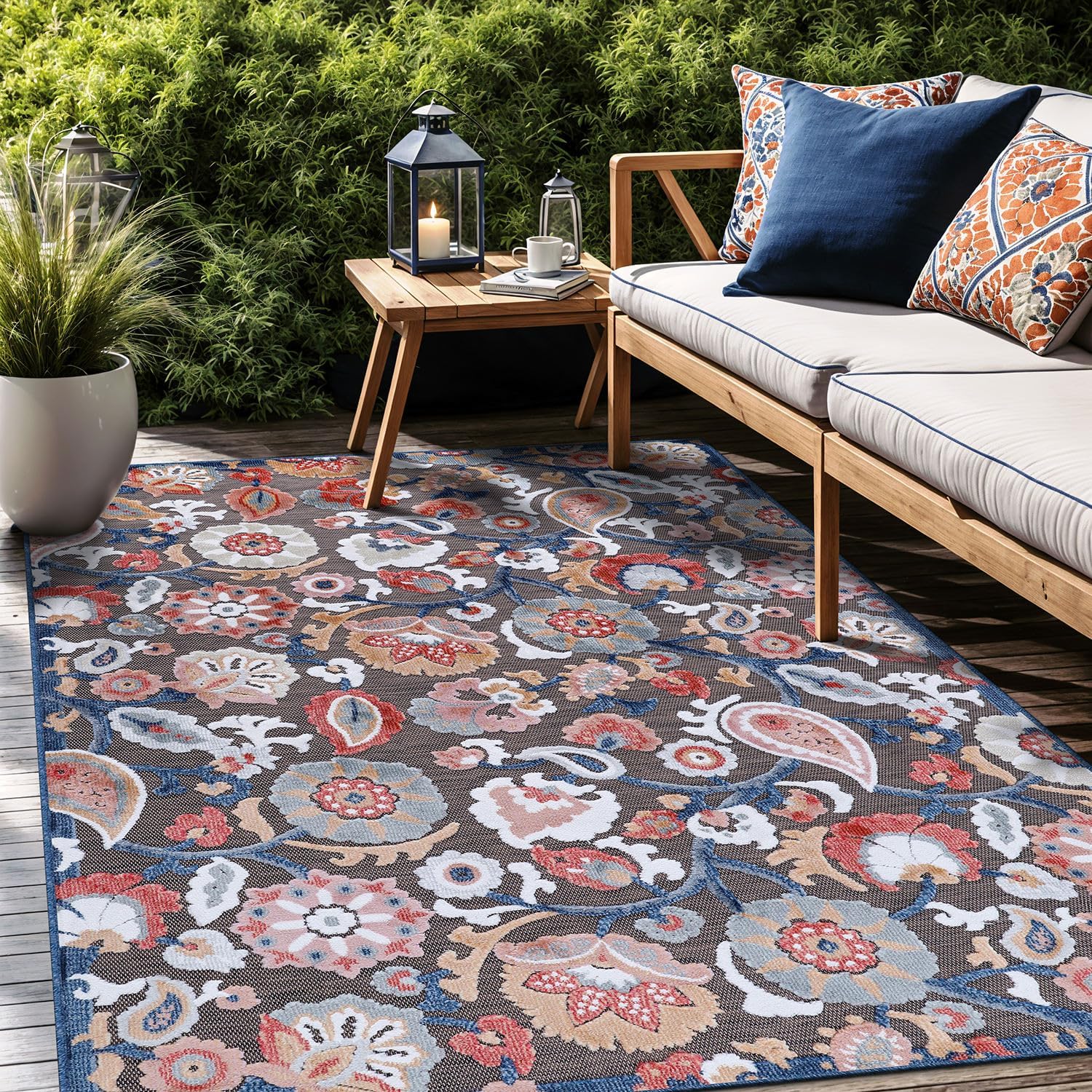 Amazon.com: Luul Home Floral Indoor Outdoor Rugs 6x9 Large Area Rug for ...