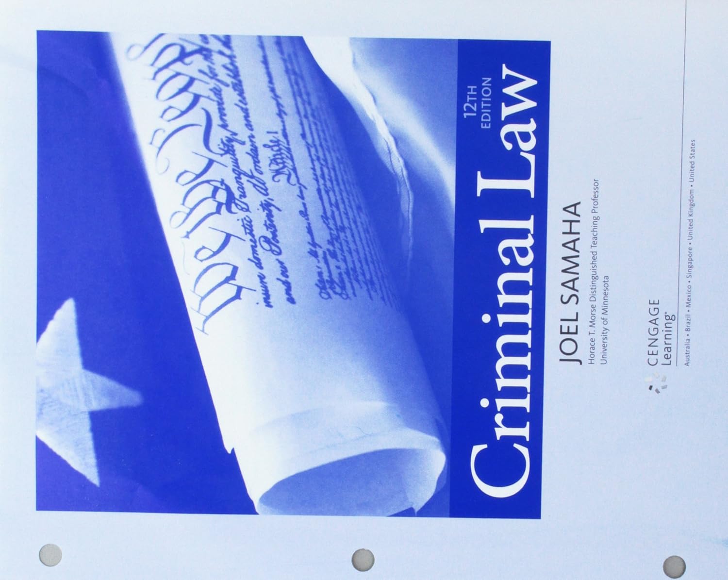 Amazon.com: Criminal Law, Loose-leaf Version: 9781305660175: Samaha ...