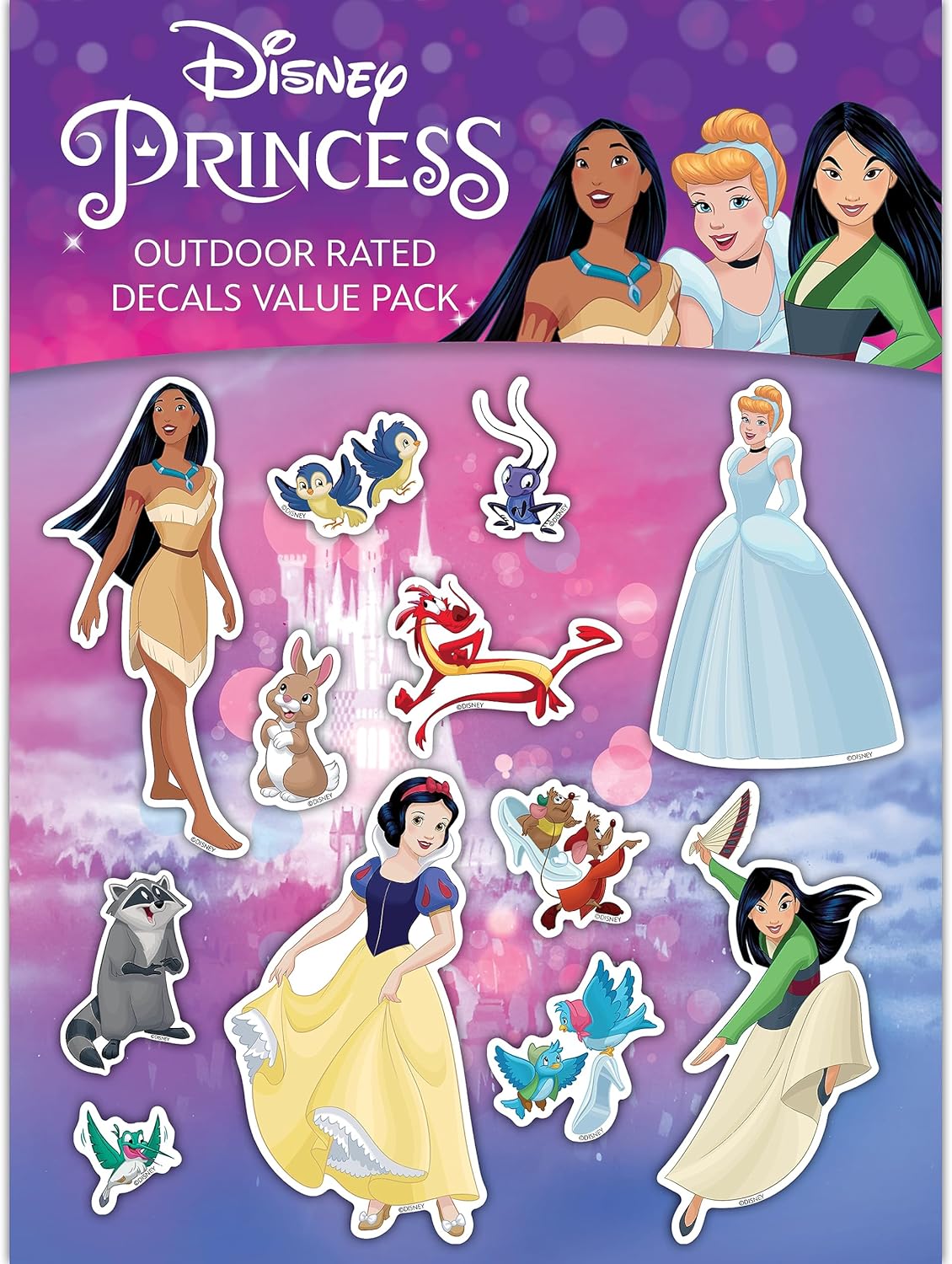 Amazon.com: Disney Princess Decals - Pocahontas, Cinderella, Snow White ...