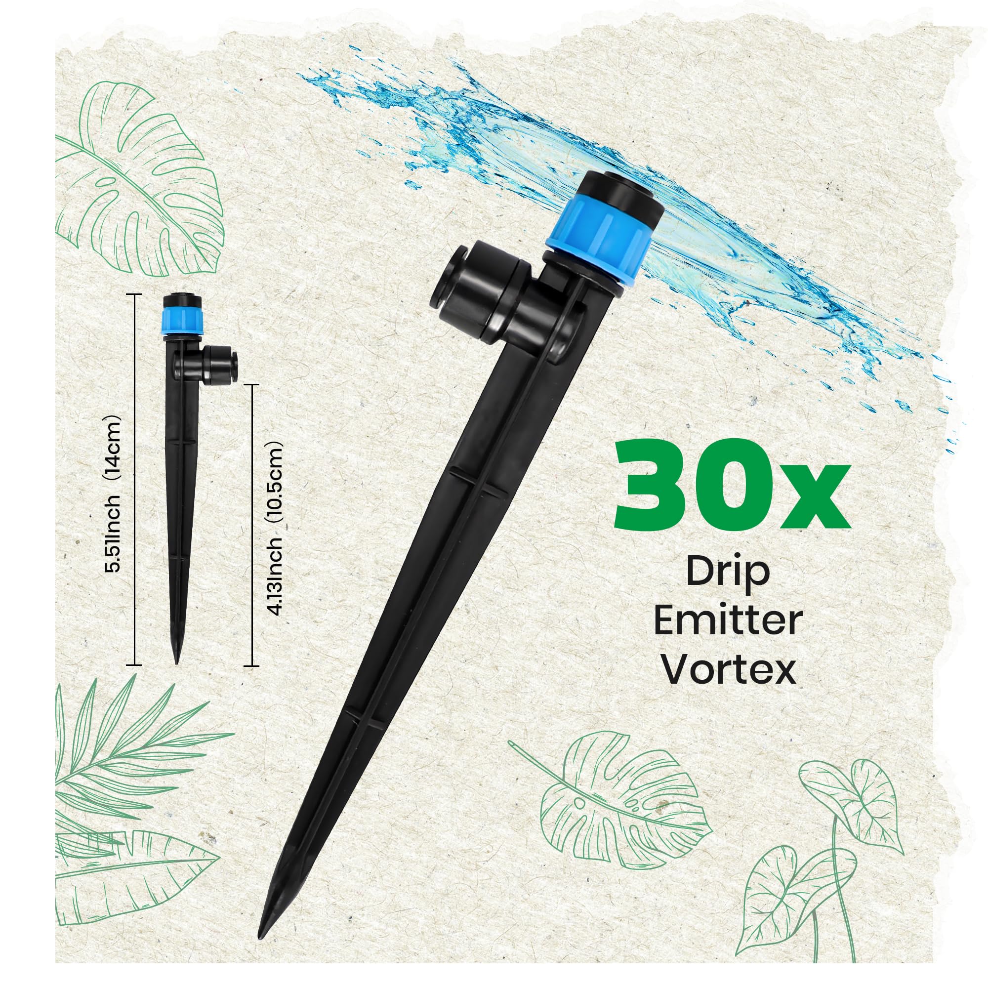 Snapklik.com : MIXC 30pcs Quick-Connect Drip Irrigation Emitters Fan ...