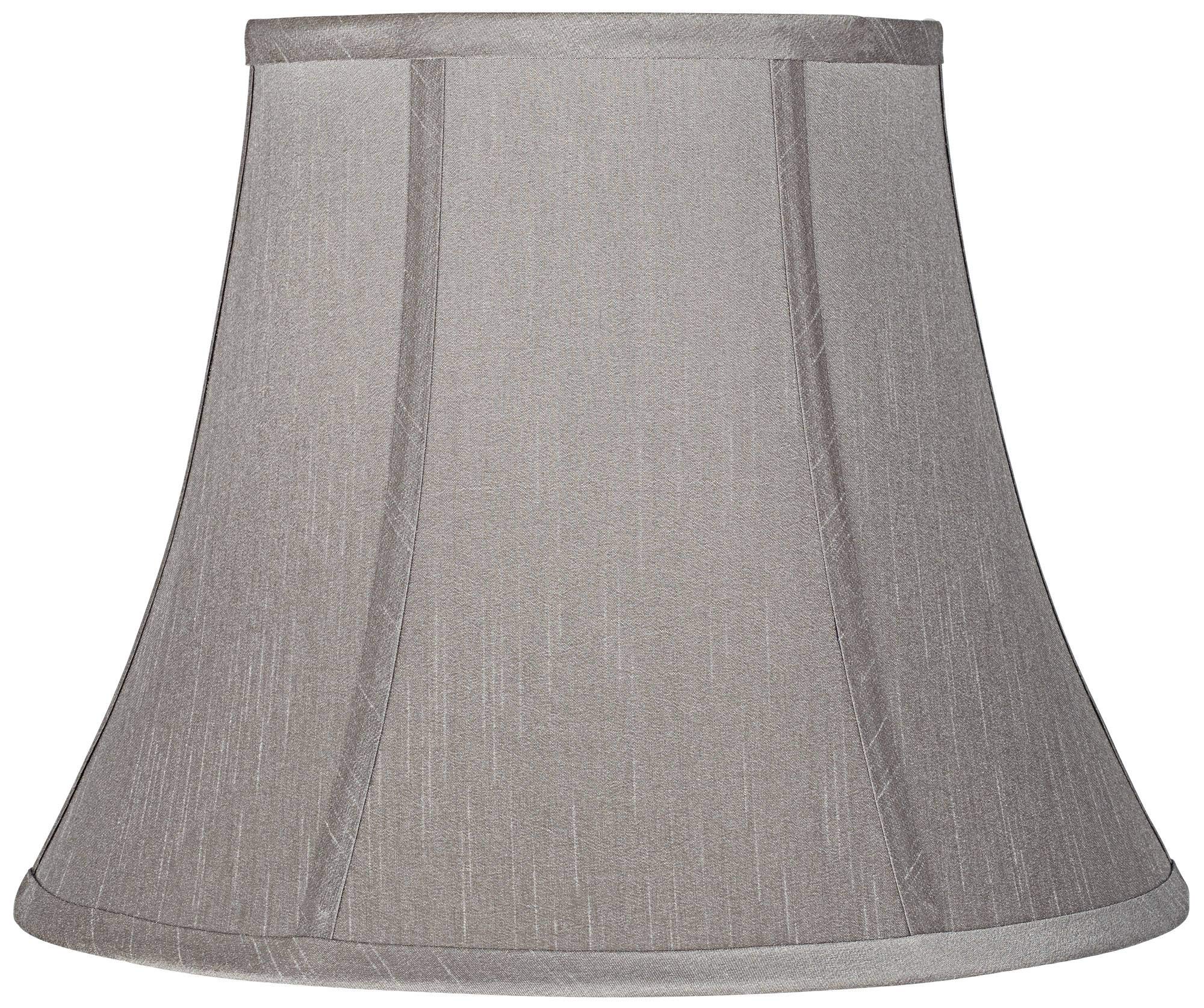Pewter Gray Medium Bell Lamp Shade 8" Top x 14" Bottom x 11" Slant x 10 ...