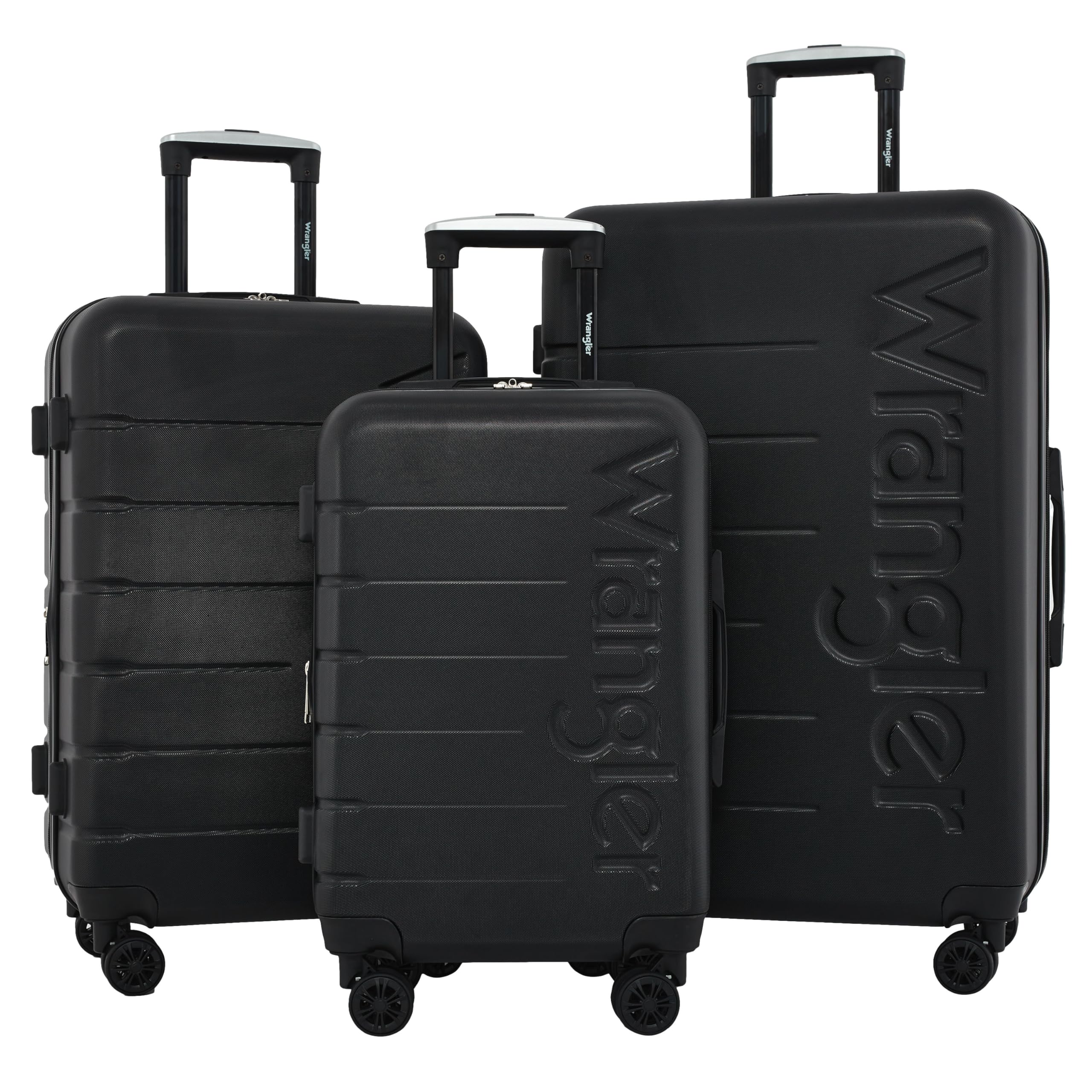 Amazon.com | Wrangler Maverick 3 Piece Luggage Set, Black | Luggage Sets