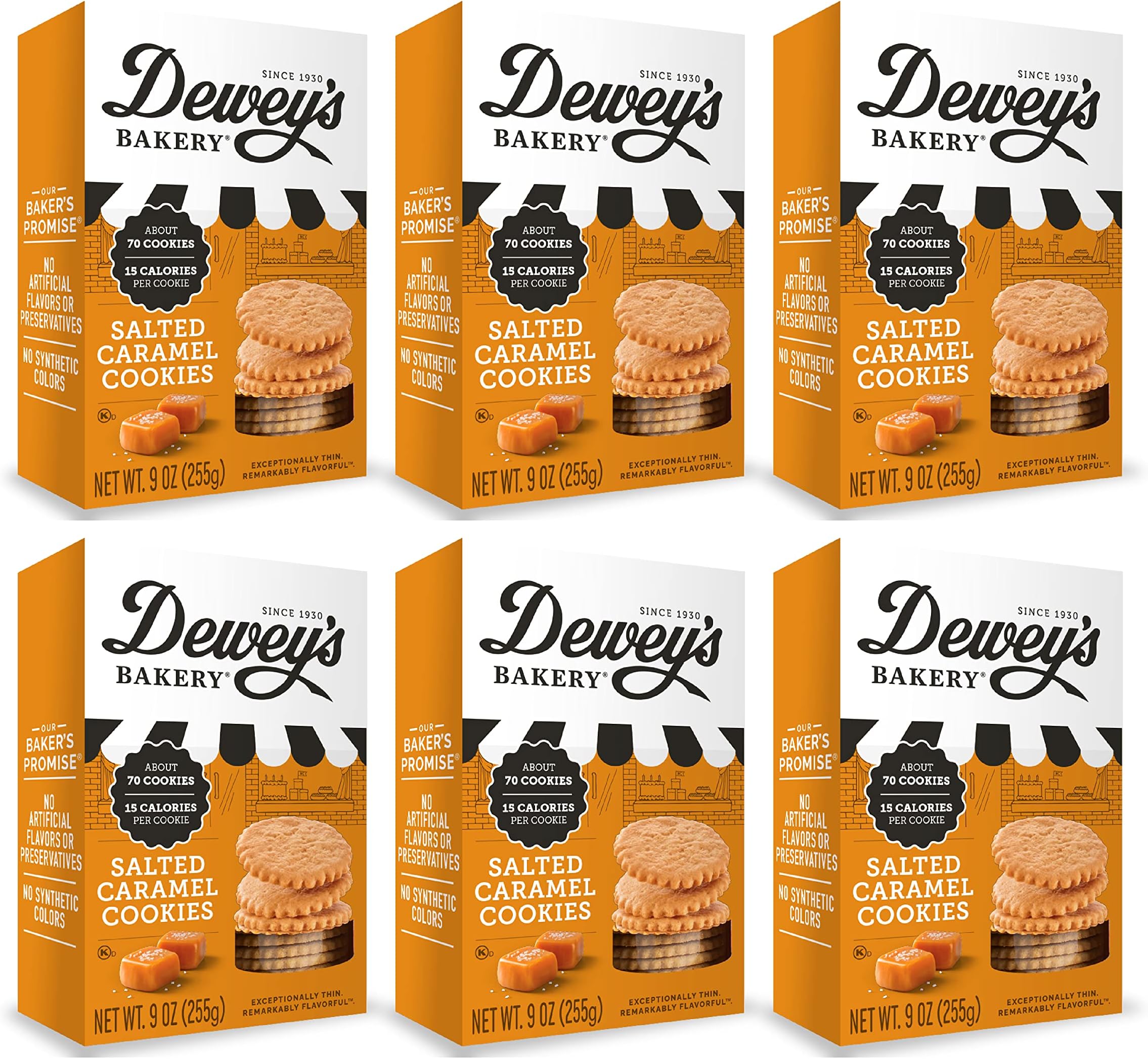 Amazon.com: Dewey’s Bakery Salted Caramel Moravian Cookie Thins | No ...