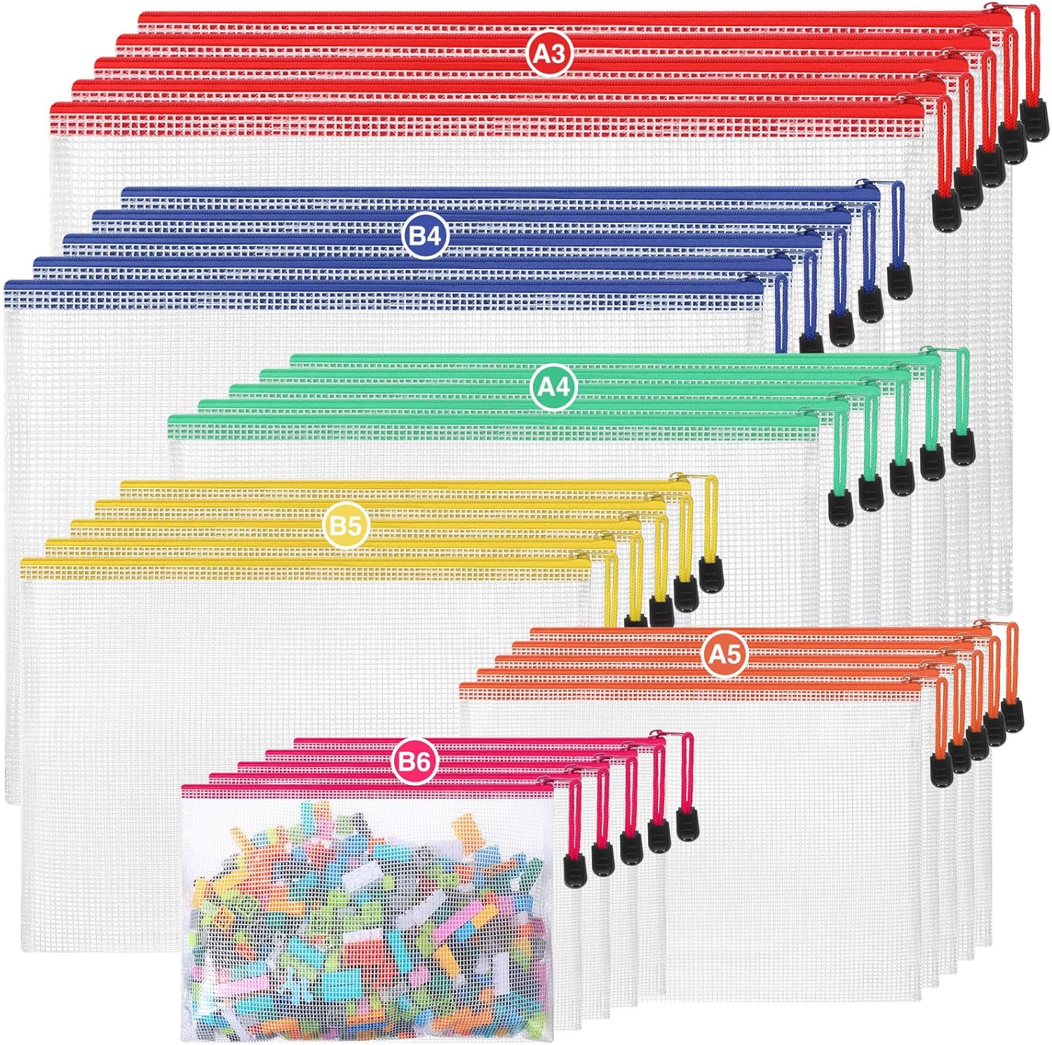 Amazon.com : Jetec 30 Pcs Mesh Zipper Pouch Waterproof Translucent ...