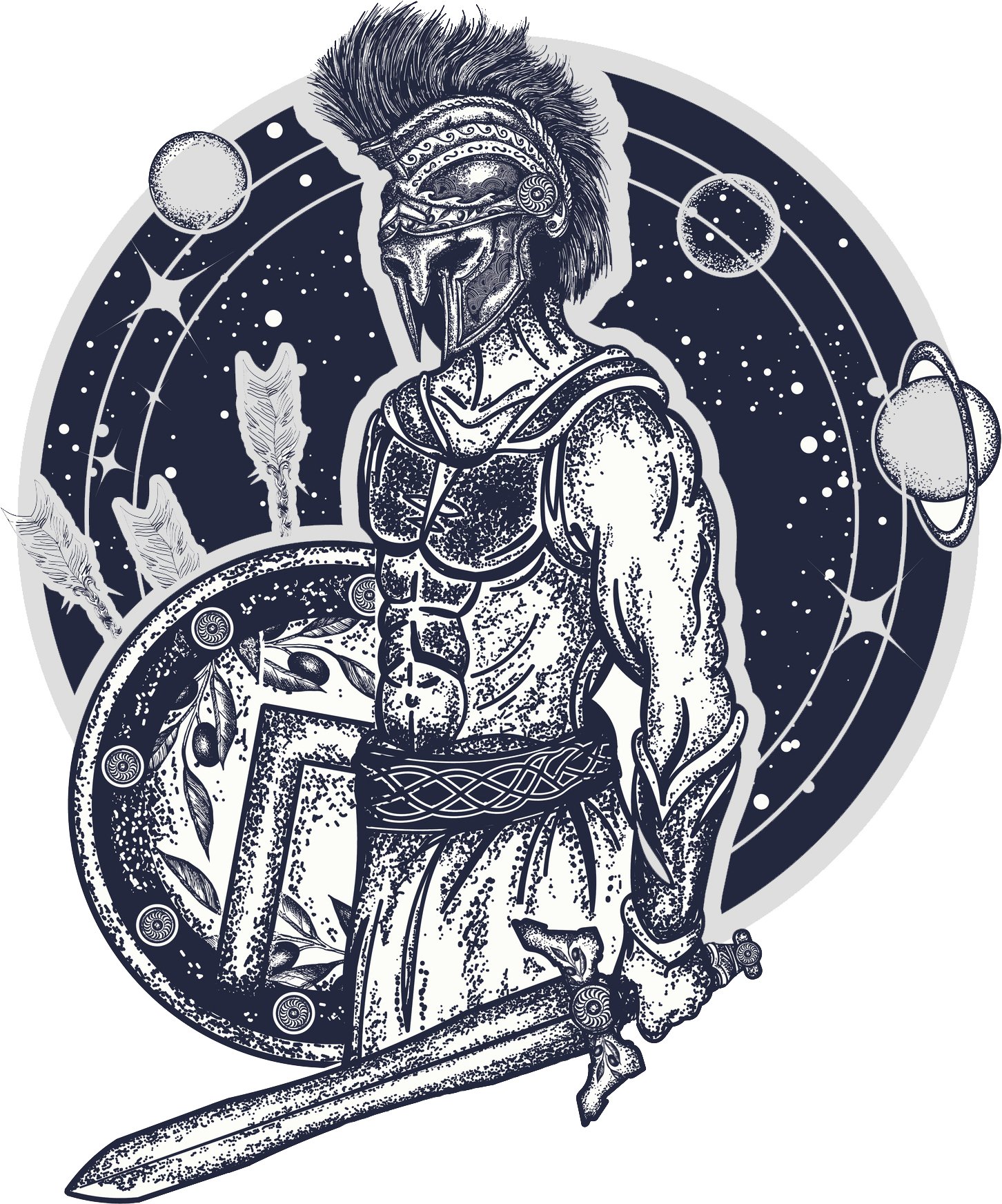 Ancient Spartan Soldier Drawing