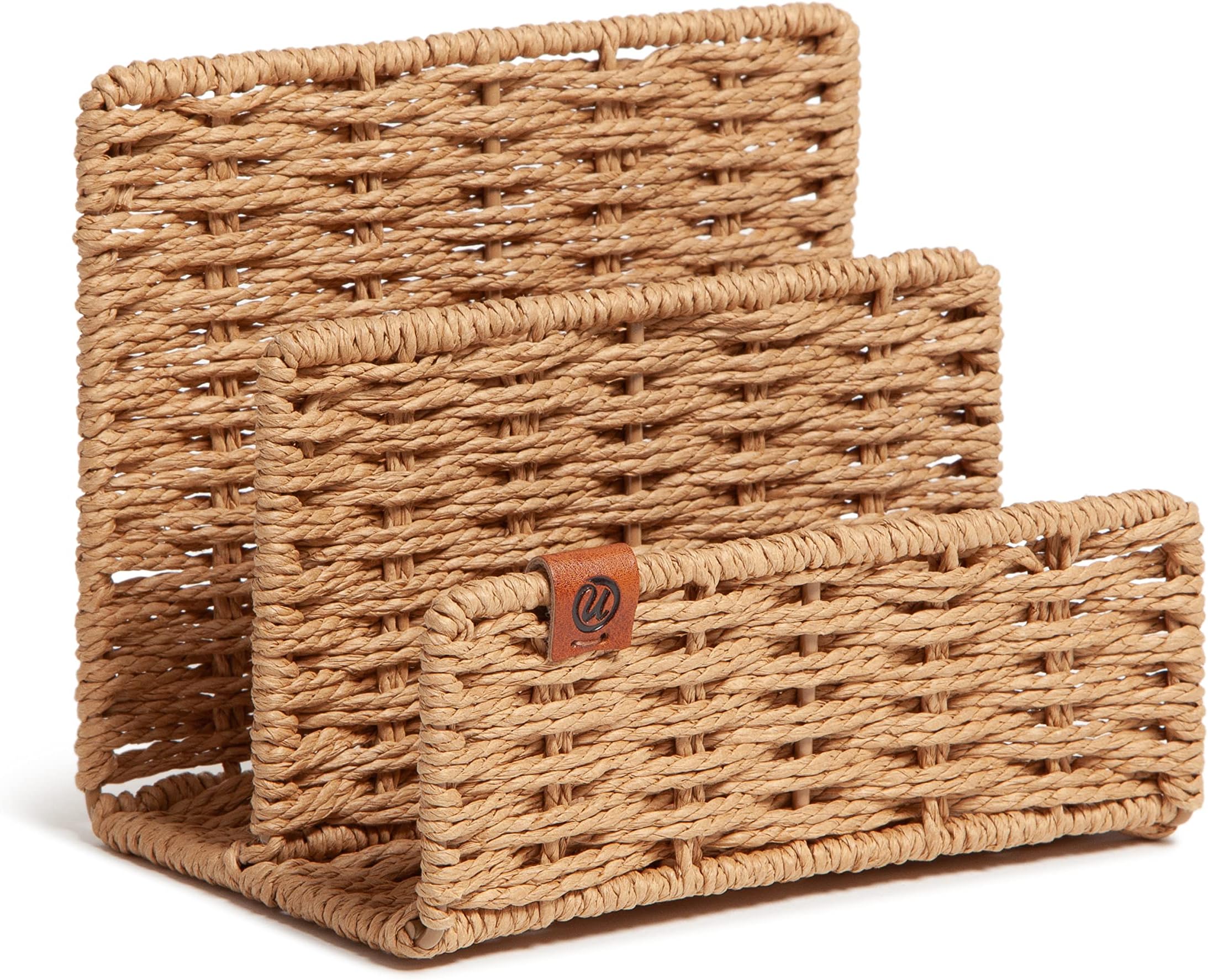 Amazon.com: U Brands Woven Letter Sorter, Rattan-Inspired Wicker Style ...