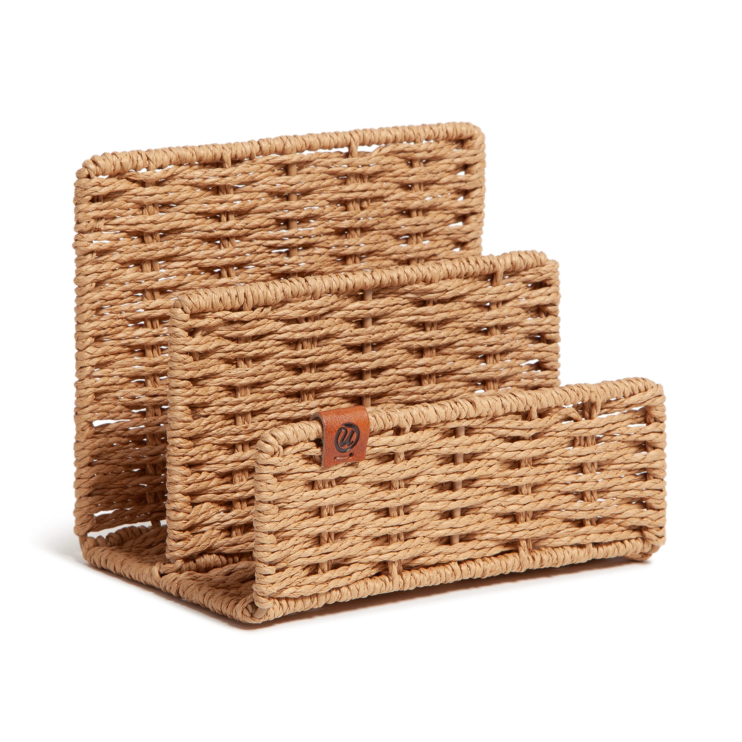 Amazon.com: U Brands Woven Letter Sorter, Rattan-Inspired Wicker Style ...