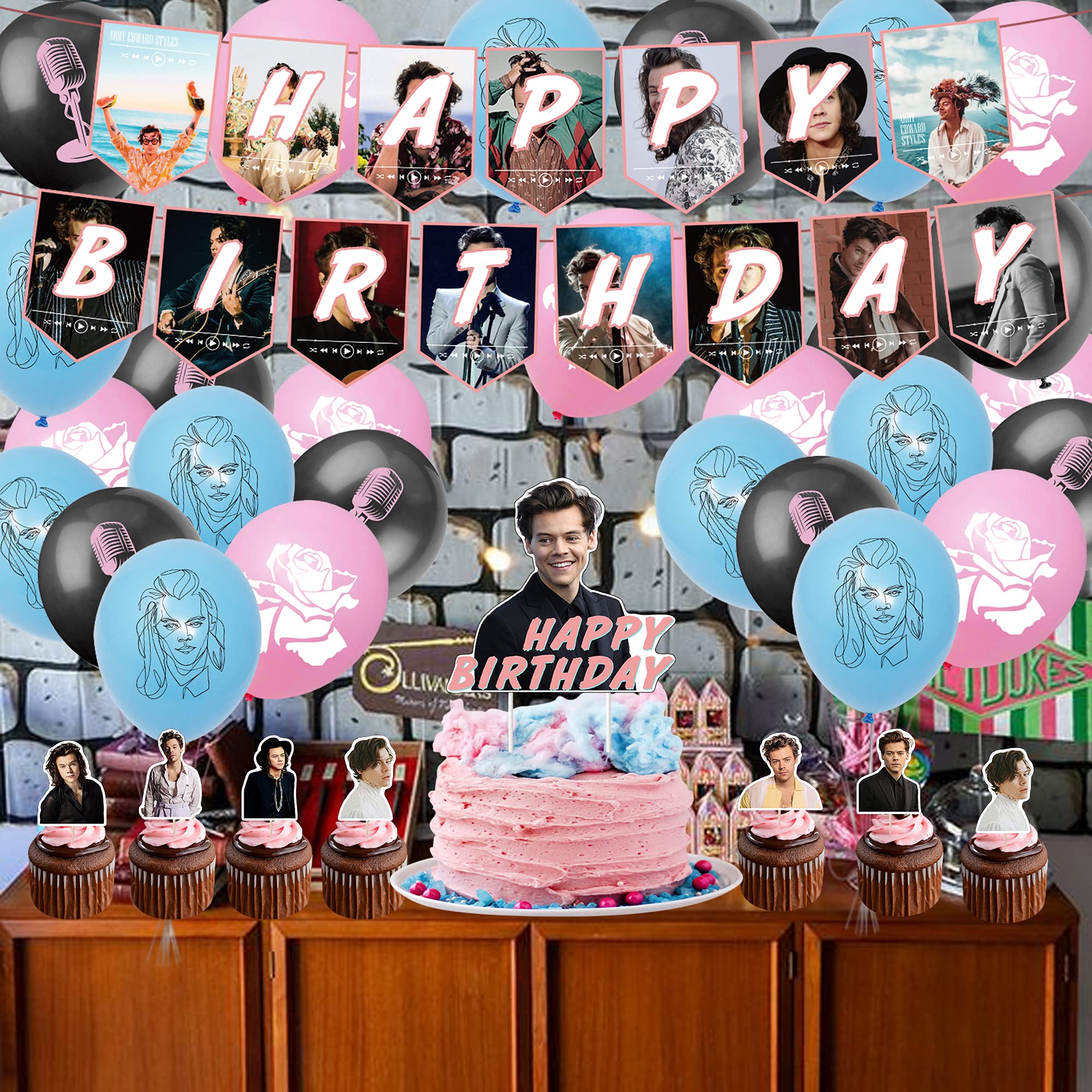 Buy 100 PCS Harry Styles Birthday Decorations Music Themed Party ...