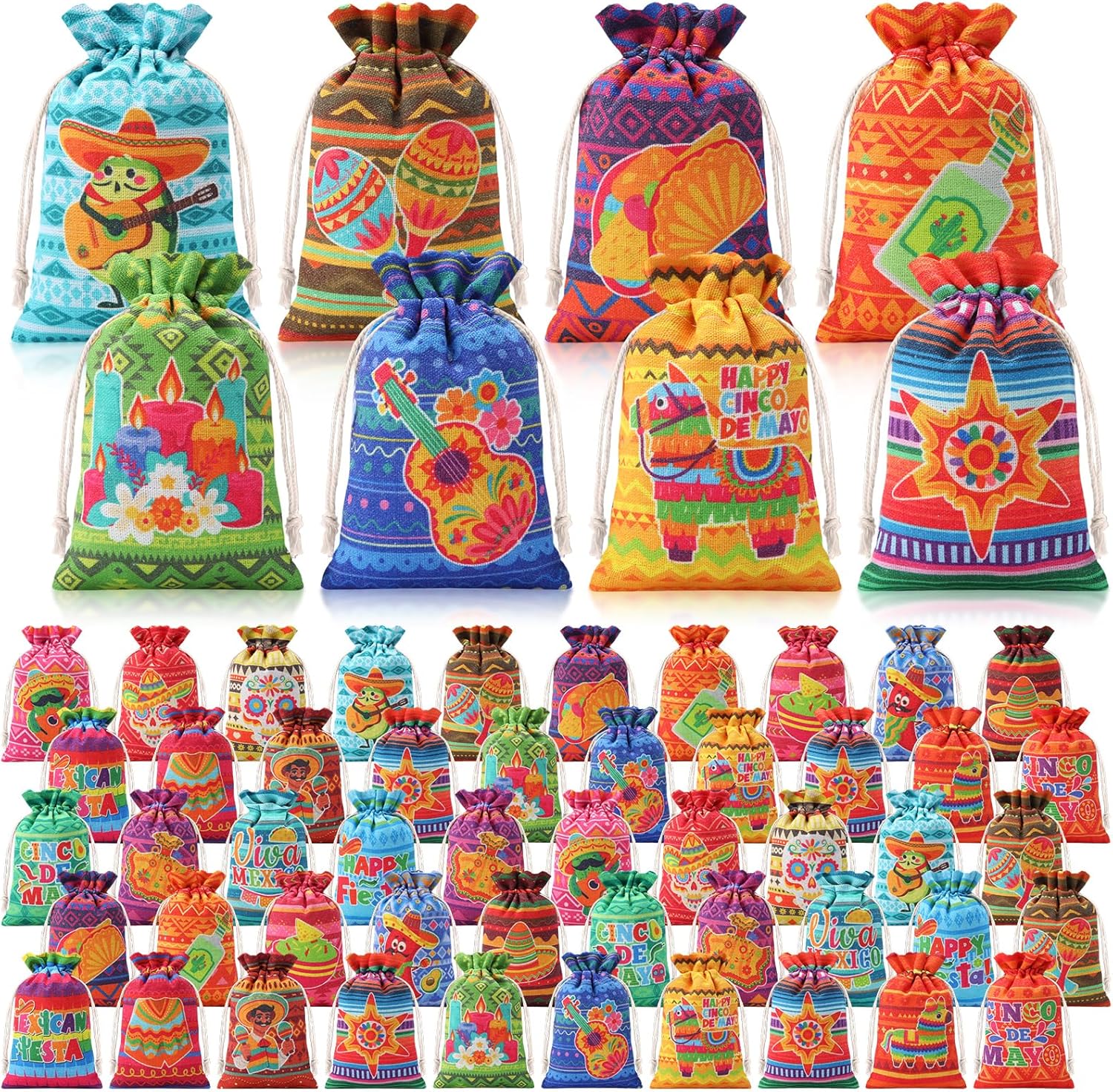 Amazon.com: SilTriangle 50 Pcs Mexican Candy Bags 4 x 6 Inch Ethnic ...
