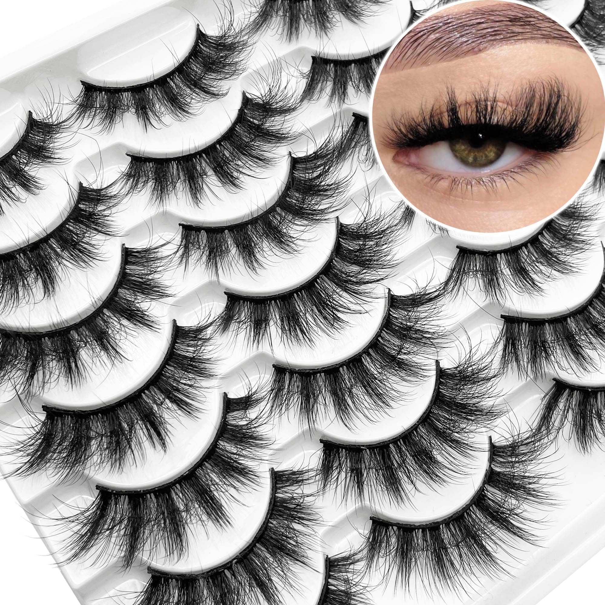 Amazon.com: Alyxxndra 3D Mink Lashes Natural Look 20mm Fake Eyelashes ...