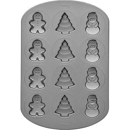 Amazon.com: Wilton Non-Stick Christmas Cookie Shapes Pan, 12-Cavity ...