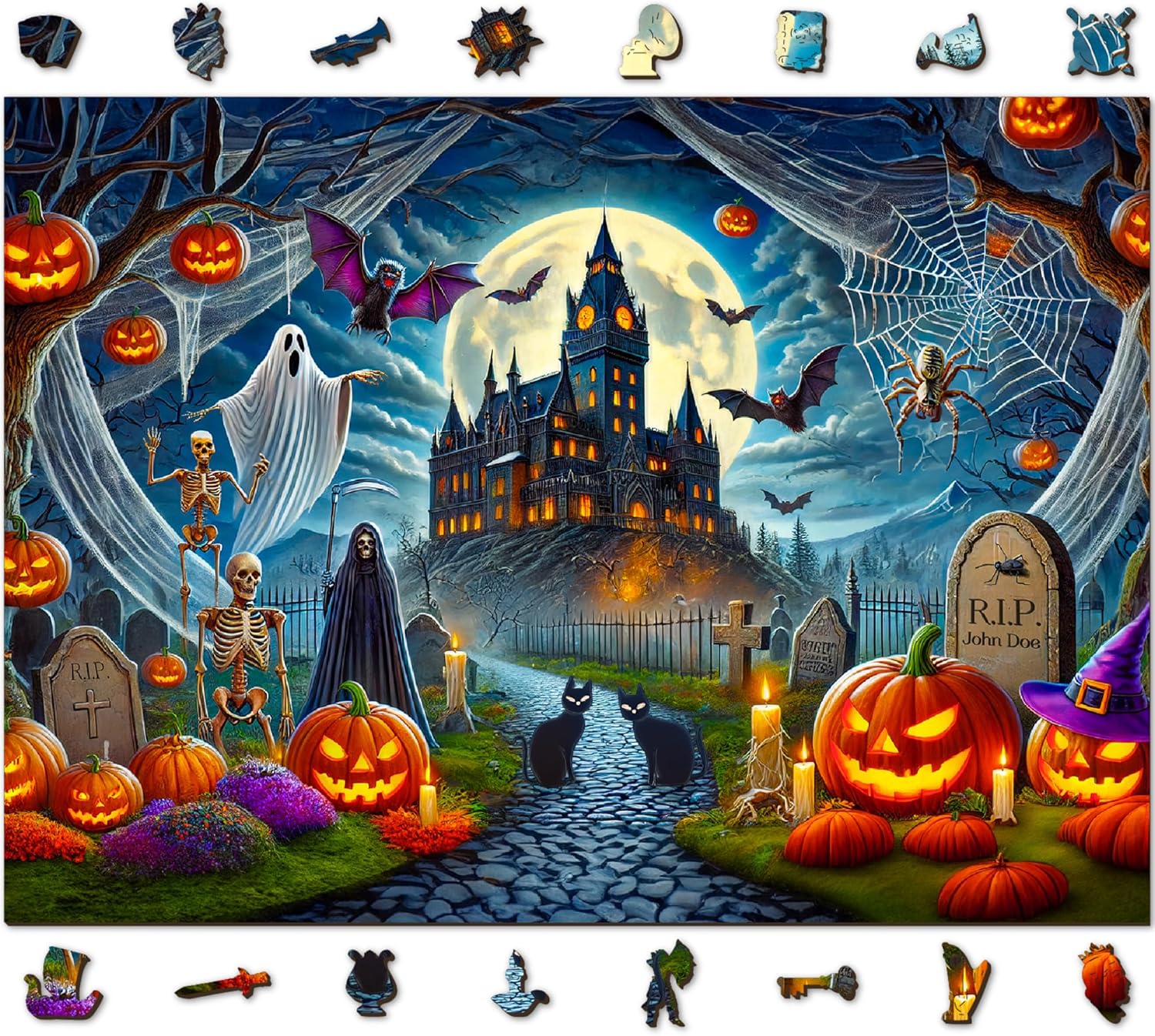 Amazon.com: WOODEN.CITY Wooden Halloween Puzzle 1000 Pieces | 21,25 in ...