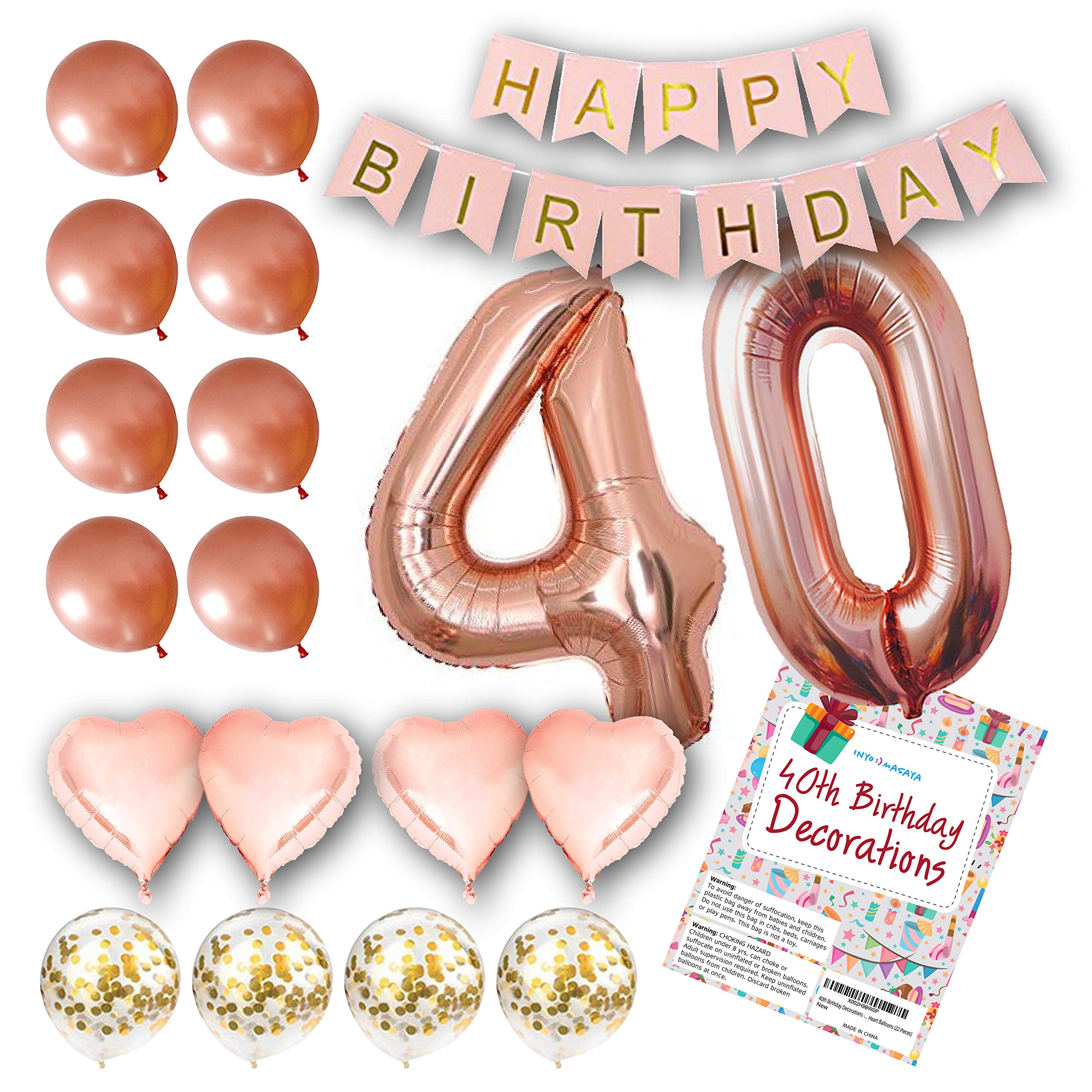 Buy 40th Birthday Decorations - Birthday Decorations: 40 Inch 40th Gold ...