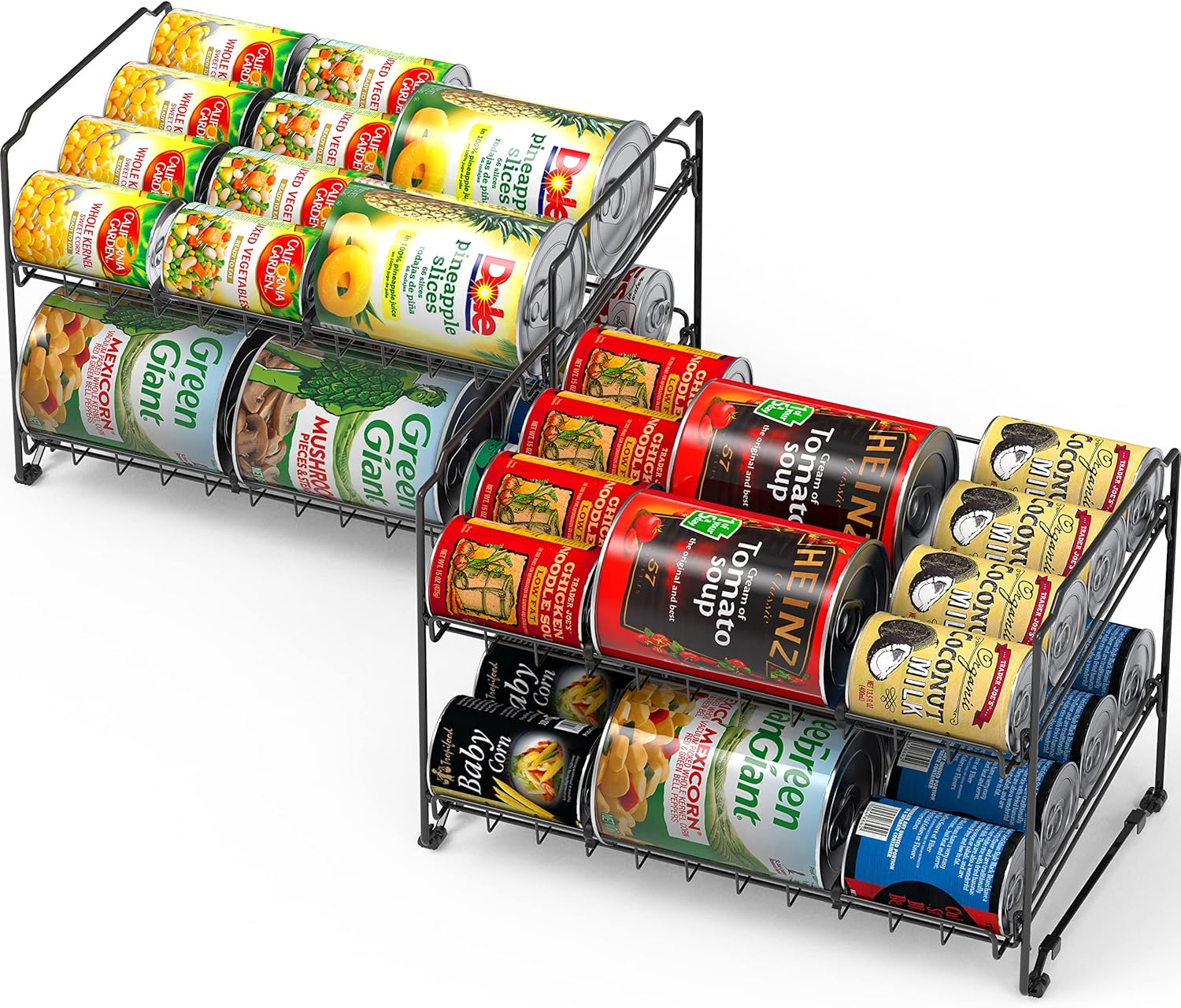 SimpleHouseware 2 Tier Stackable Can Rack Organizer for Pantry Storage ...