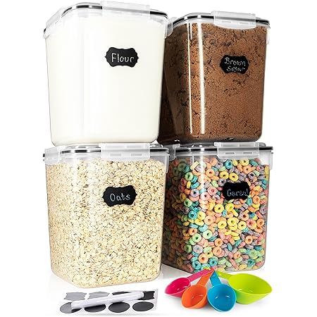 Amazon.com: STOREGANIZE Flour And Sugar Containers Airtight (5.3L/4pk ...
