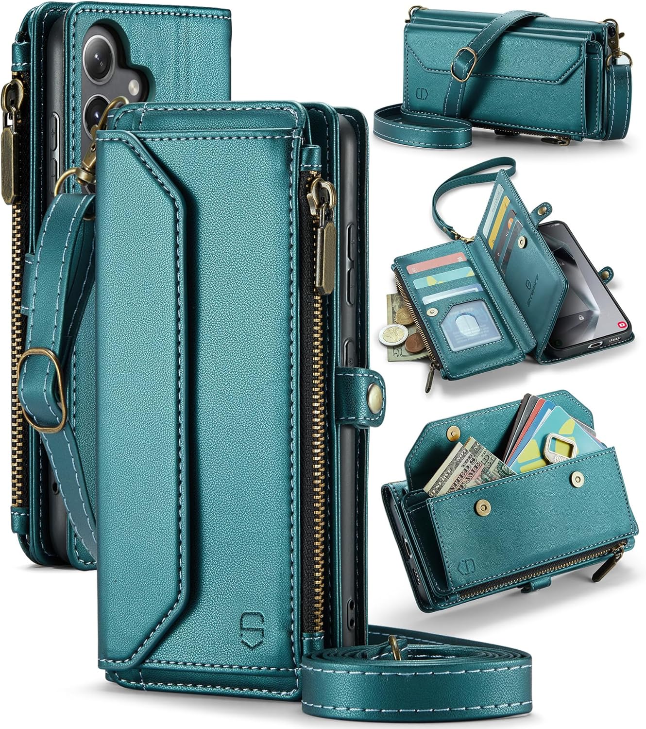 Amazon.com: Strapurs Crossbody Wallet Case Compatible with Samsung ...