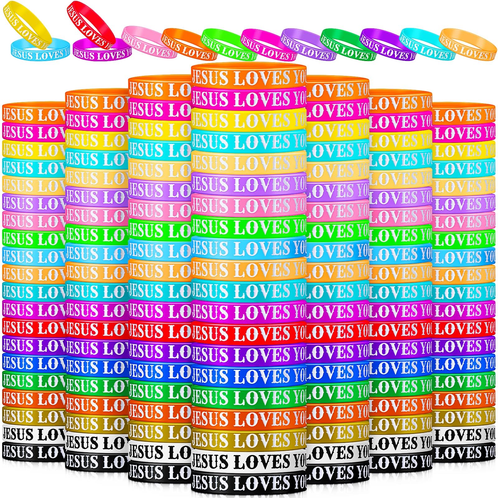 Snapklik.com : Jerify 200 Pcs Jesus Loves You Silicone Bracelet ...