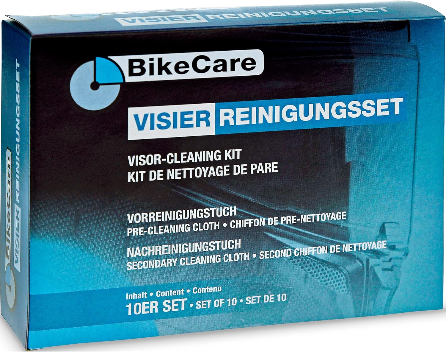 Bikecare Visor Cleaning Kit Lot de 10 Set entretien du casque de moto ...