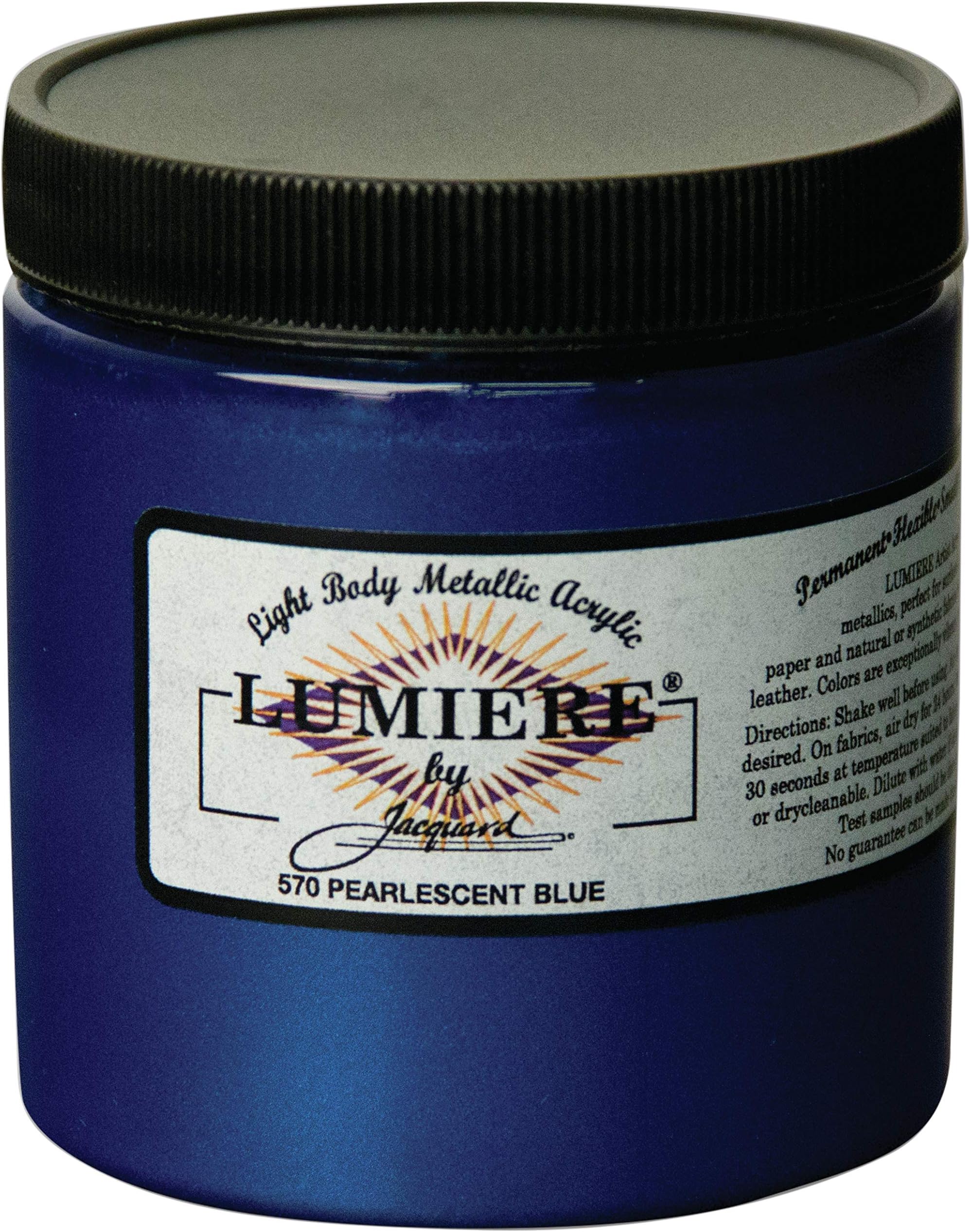 Amazon.com: Jacquard Lumiere Fabric Color 8 oz Jar - Pearlescent Blue ...