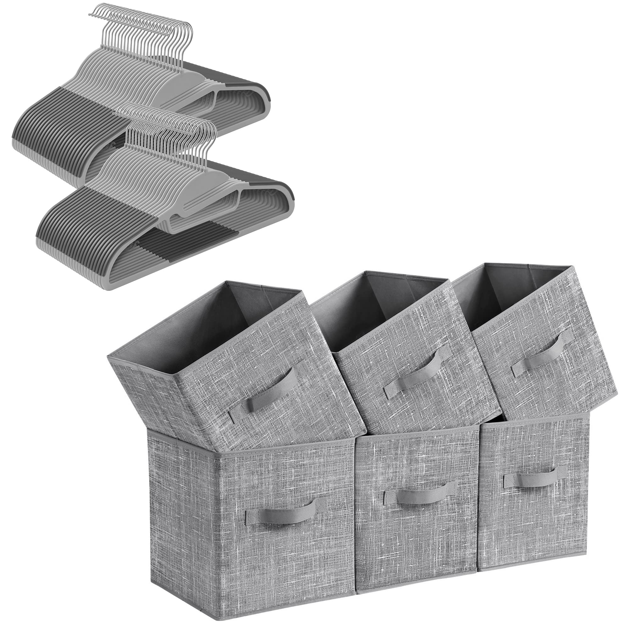 Amazon.com - SONGMICS Storage Cubes and Coat Hangers Bundle, 6-Pack 11 ...